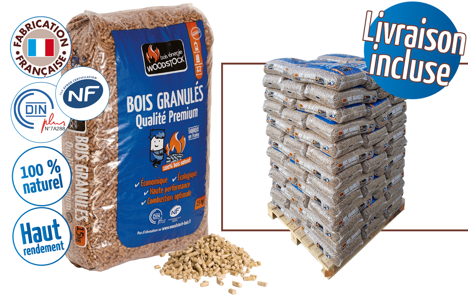 Woodstock Sac De Pellets 15 Kg Qualit Premium