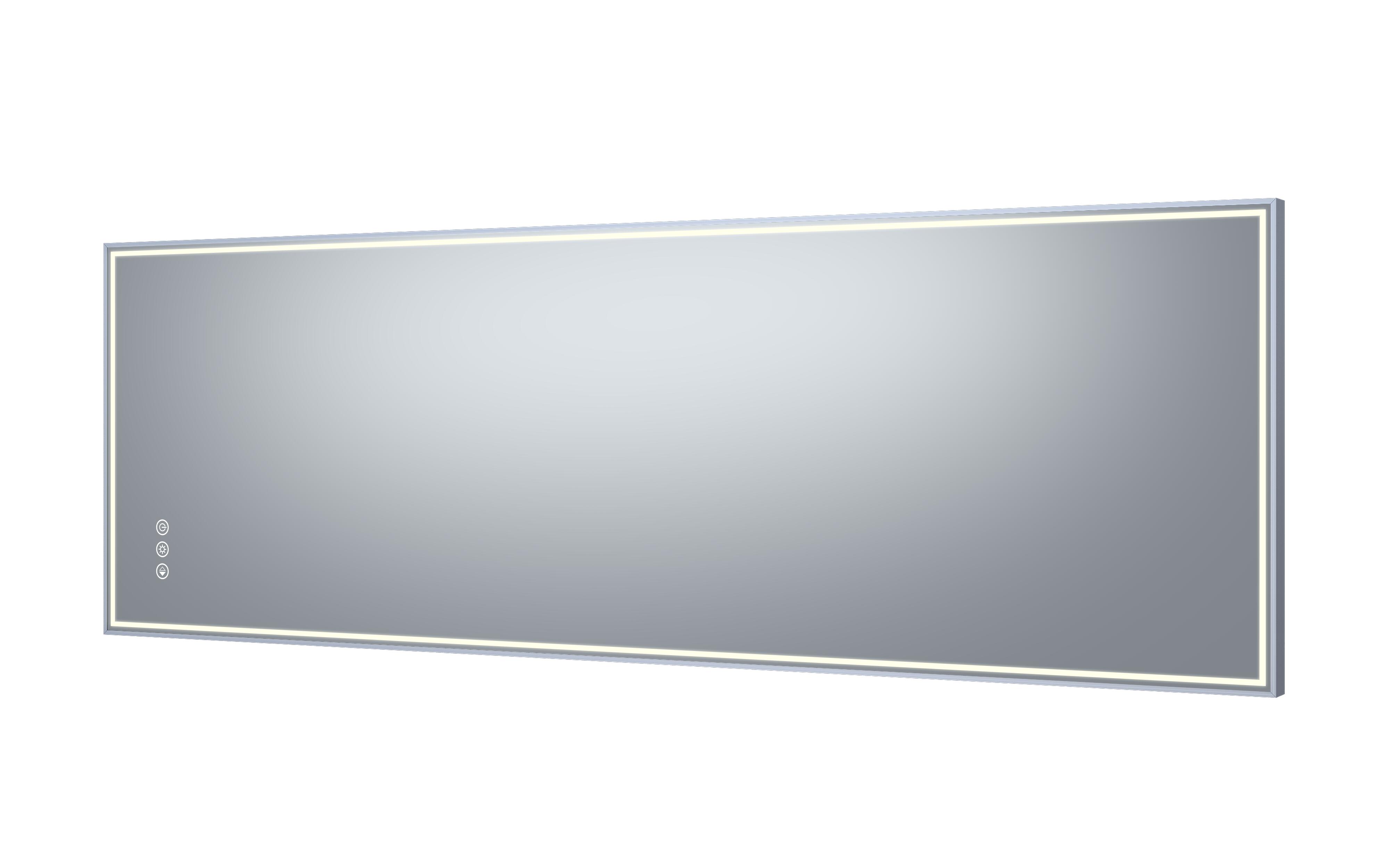 Miroir lumineux rectangulaire gris l.135 x H.45 cm Neo Tactile ...