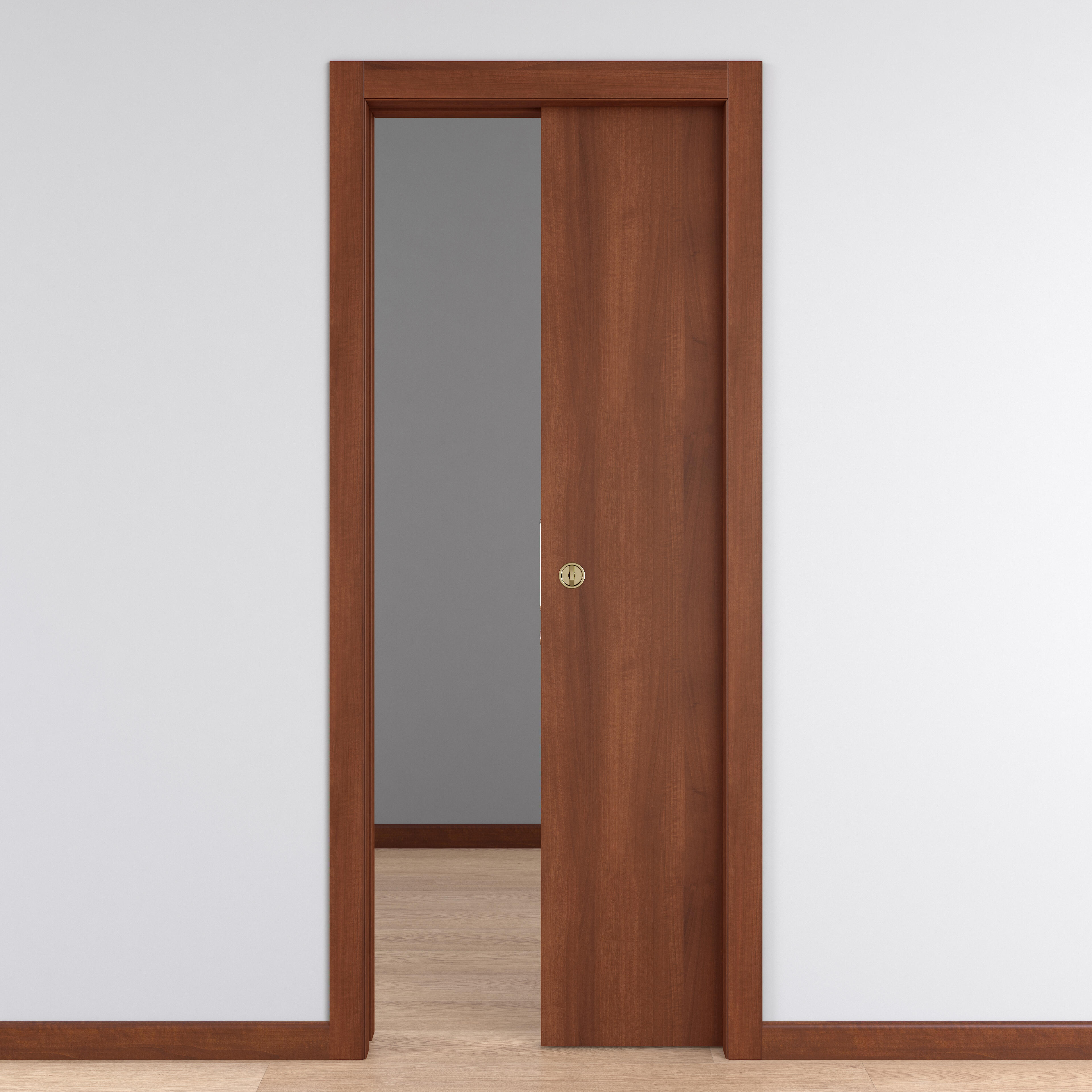 Porta interna scorrevole Schubert in MDF colore noce, L 60 x H 210 cm ...