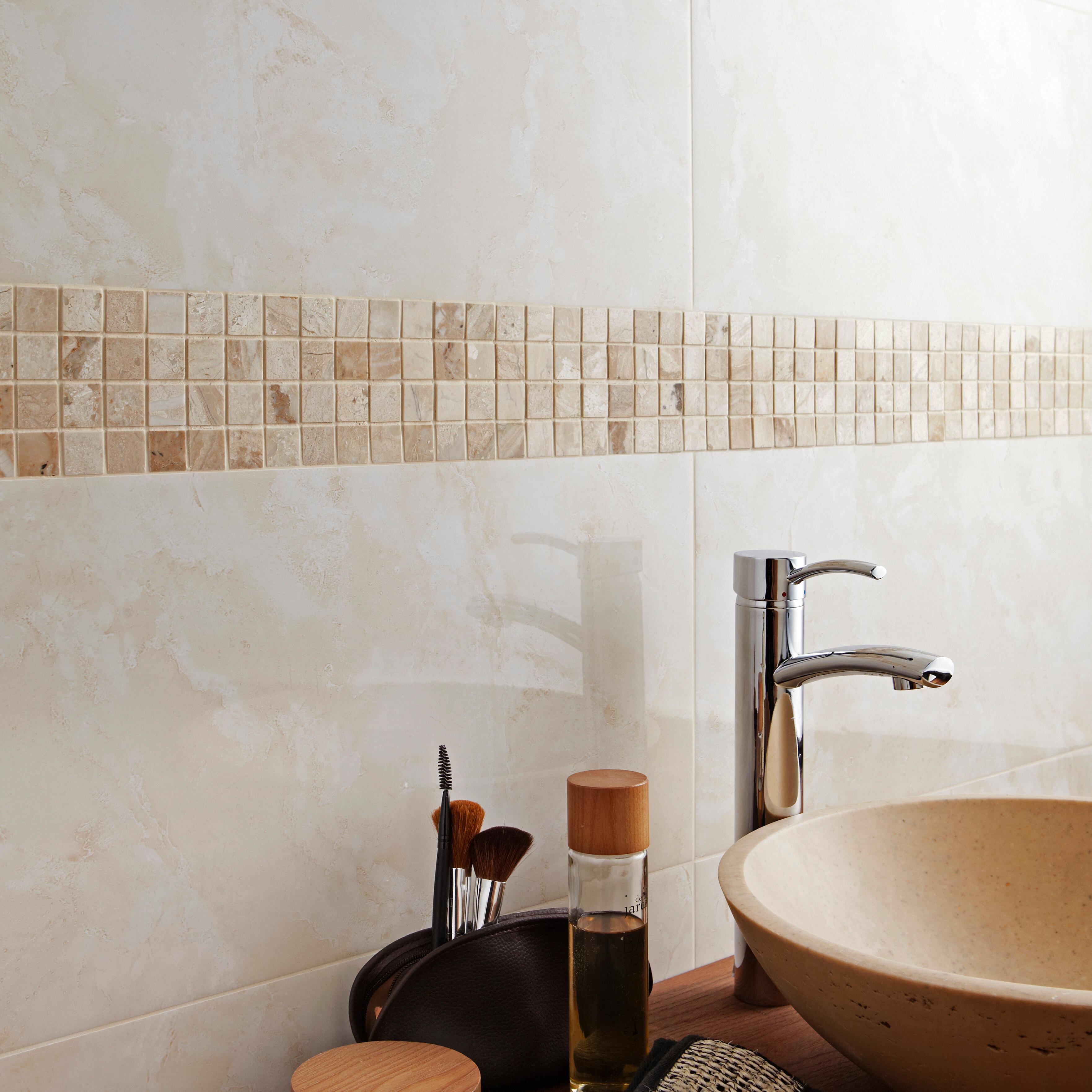 1 plaque de mosaïque crème Byzance 30 x 30 cm ARTENS | Leroy Merlin