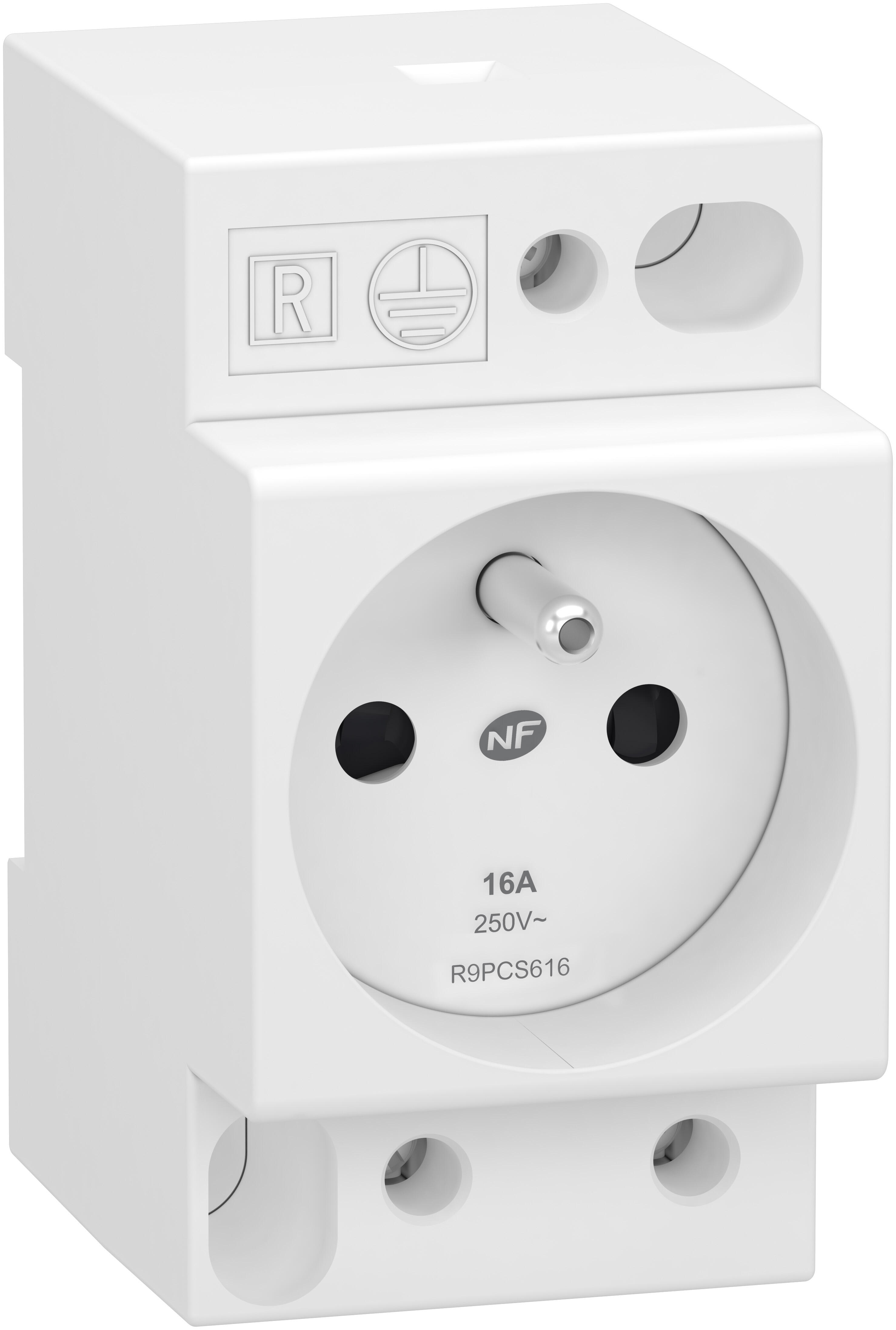 Prise modulaire 2P+T 250V 16A Resi9 XP, SCHNEIDER ELECTRIC | Leroy Merlin