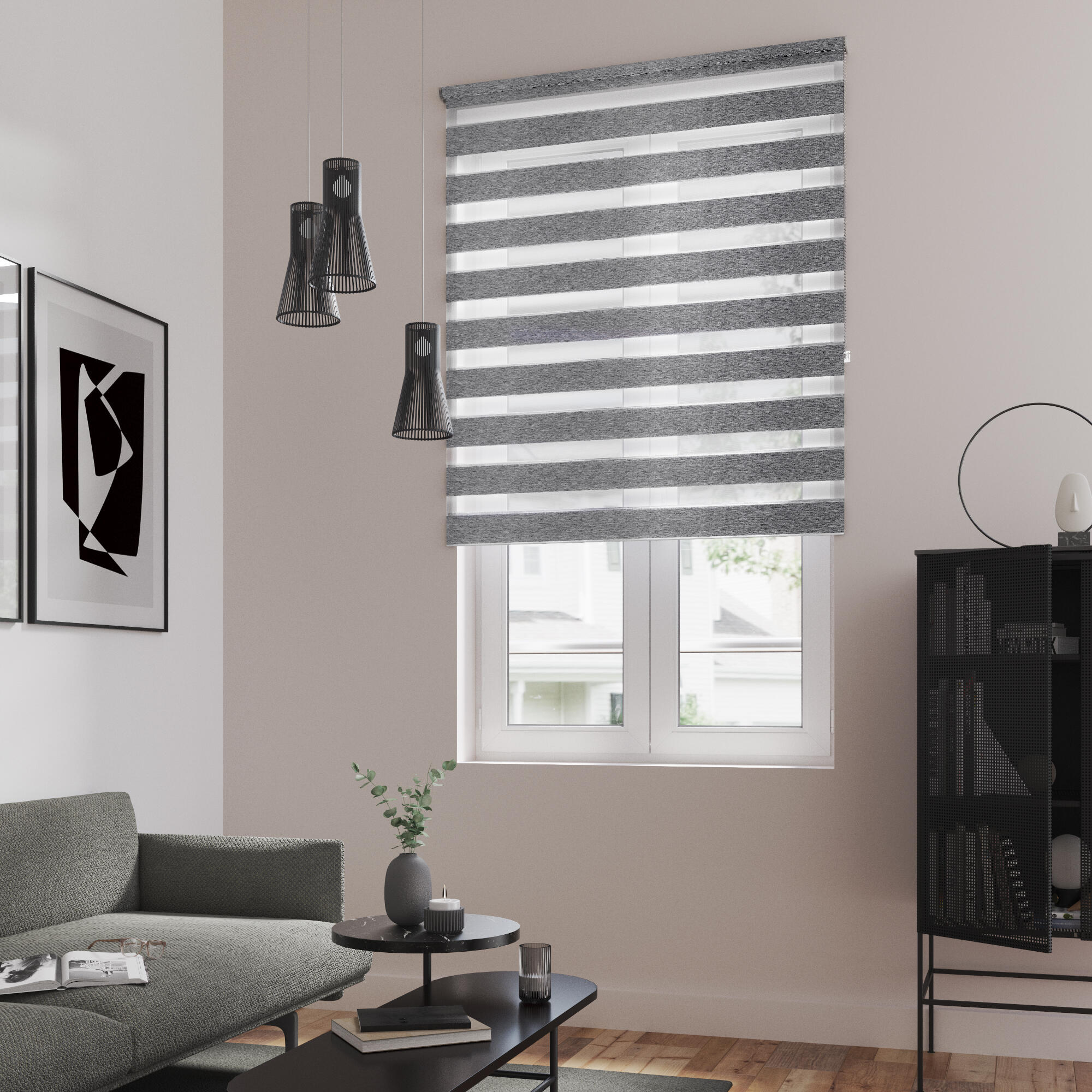 Store enrouleur jour / nuit Authentic anthracite, l.120 x H.190 cm ...