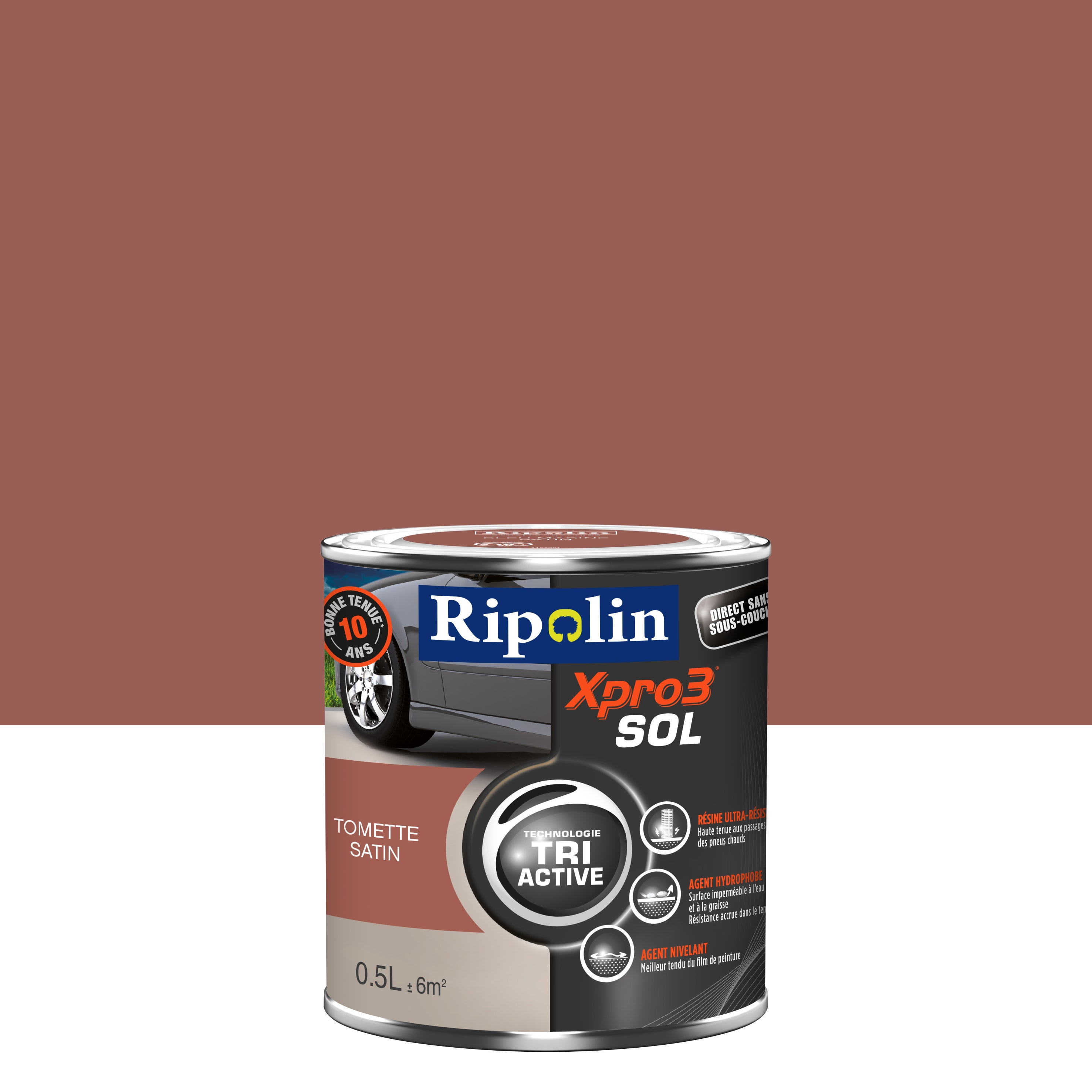 Peinture sol Xpro3 RIPOLIN, tomette satiné, 0.5 l | Leroy Merlin