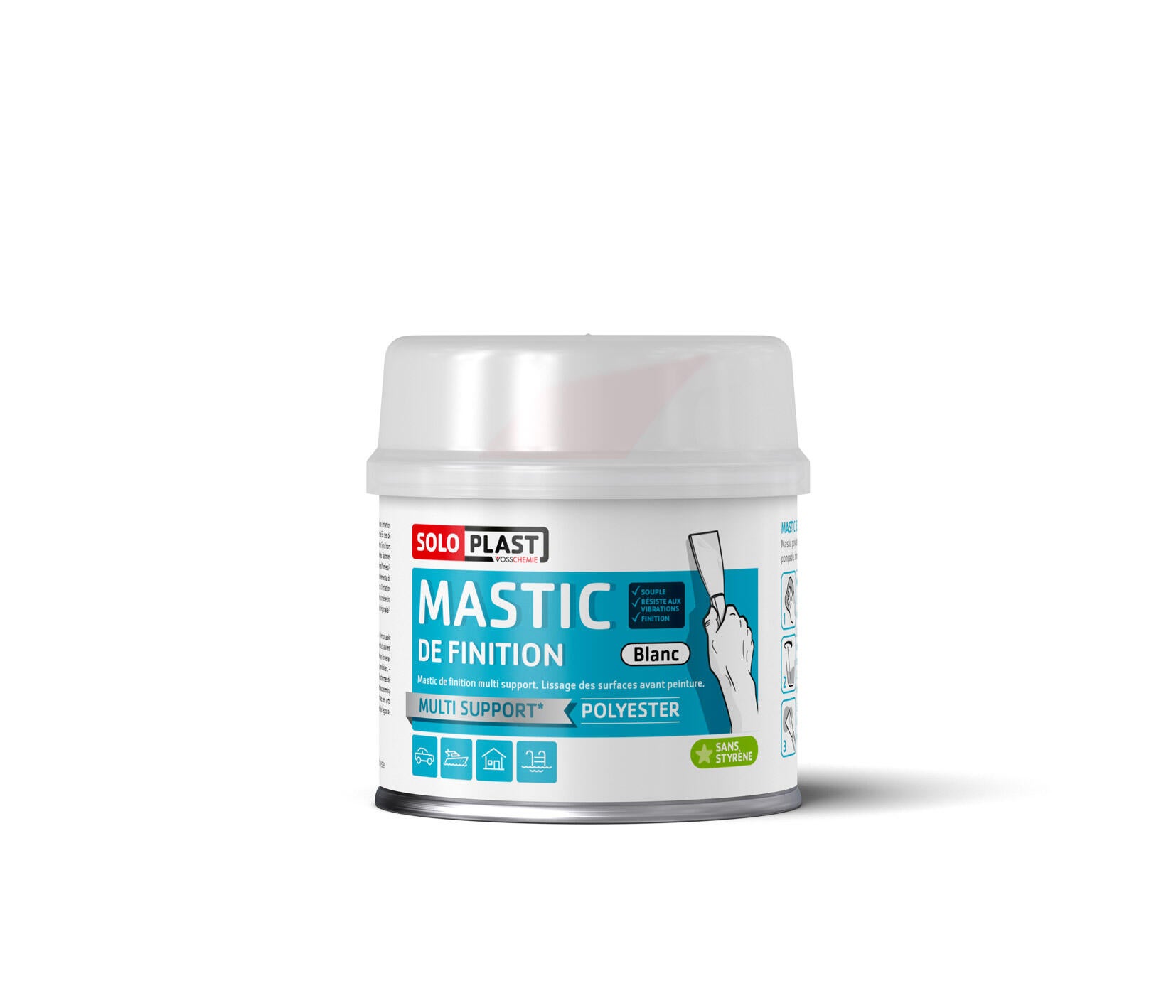 Mastic Mastic polyester SOLOPLAST, 179 g | Leroy Merlin