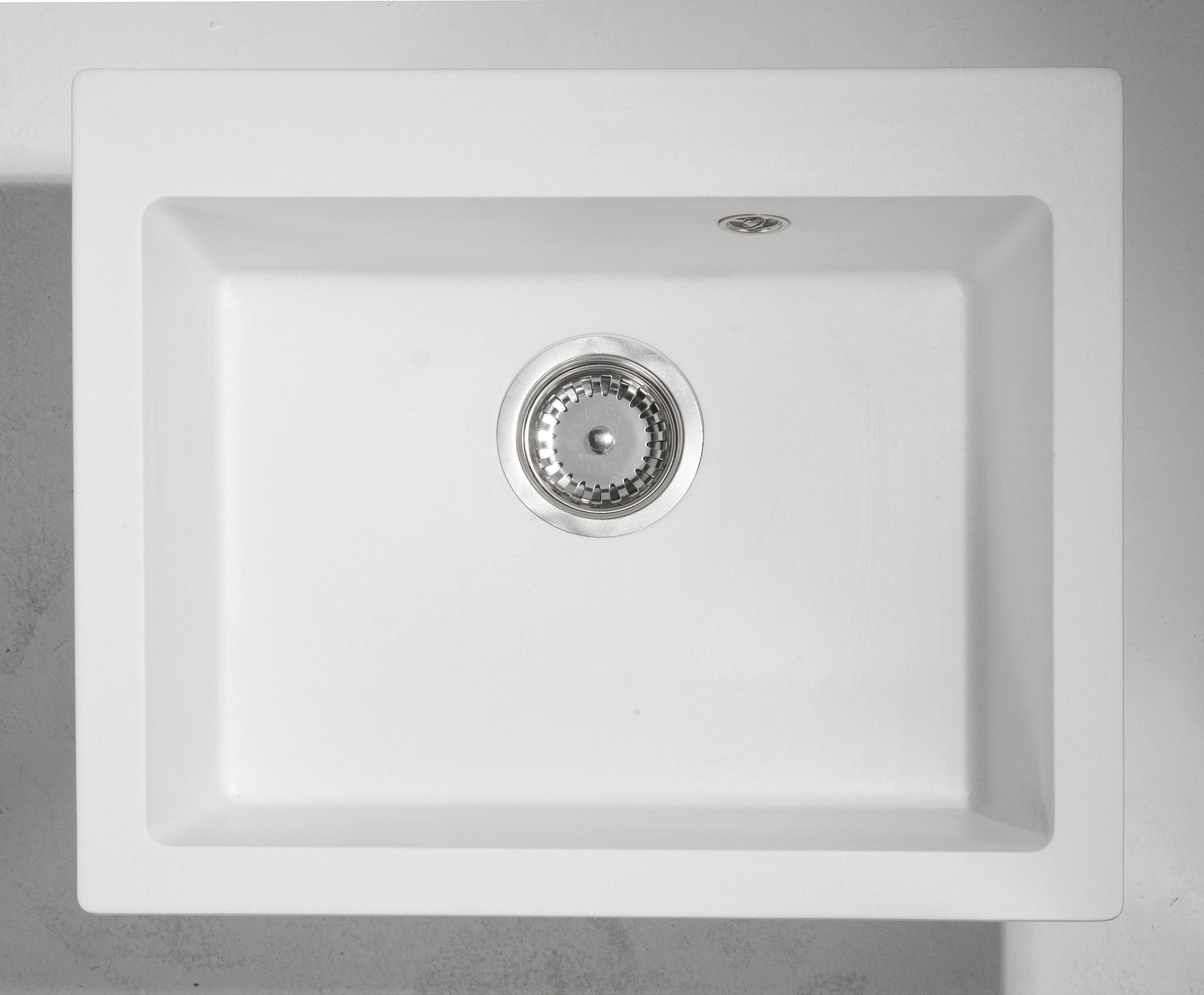 Evier à encastrer 1 cuve, granit et résine, TETRAGON Blanc | Leroy Merlin