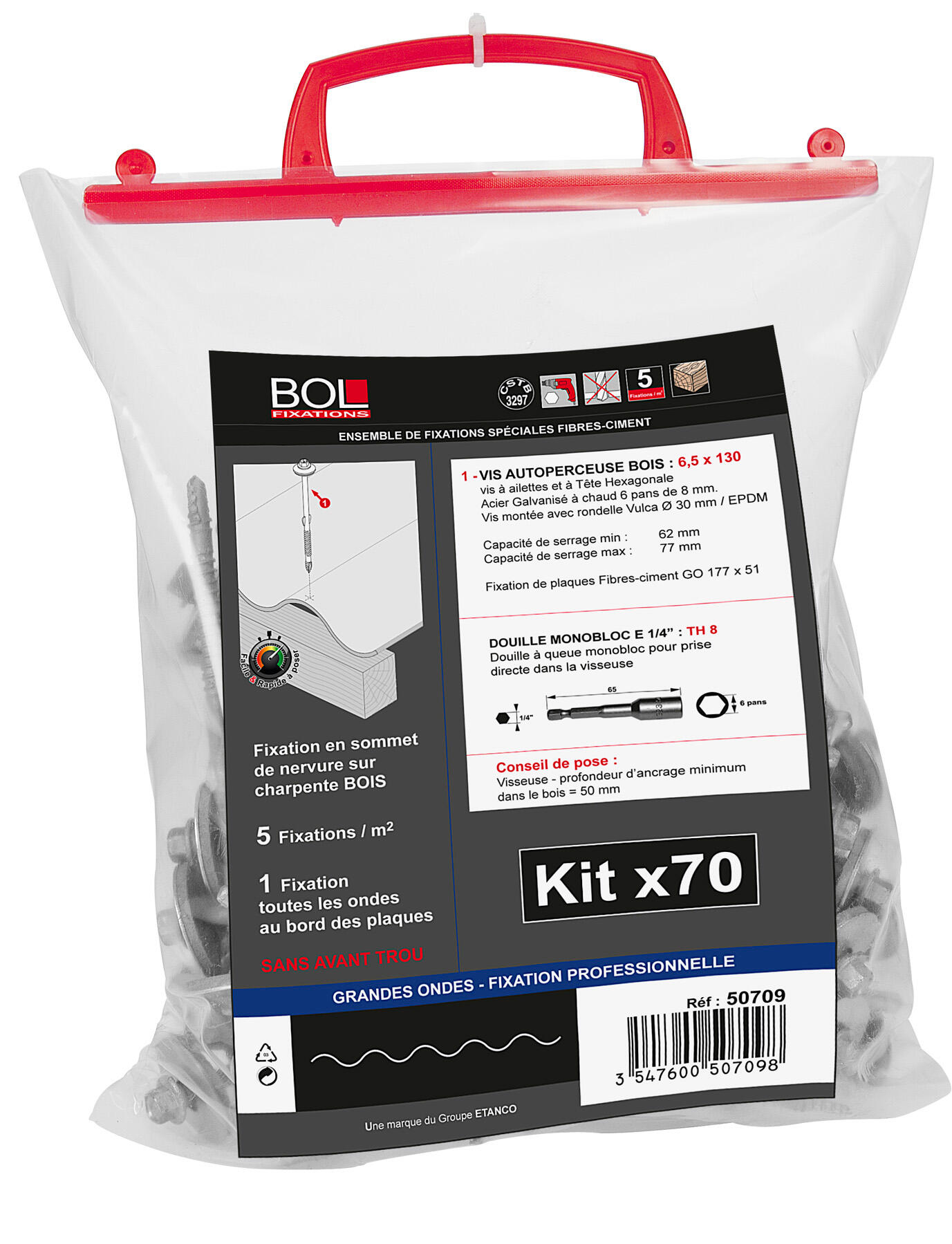 Lot de 70 fixations, L.130 mm métal BOL-FIXATIONS | Leroy Merlin