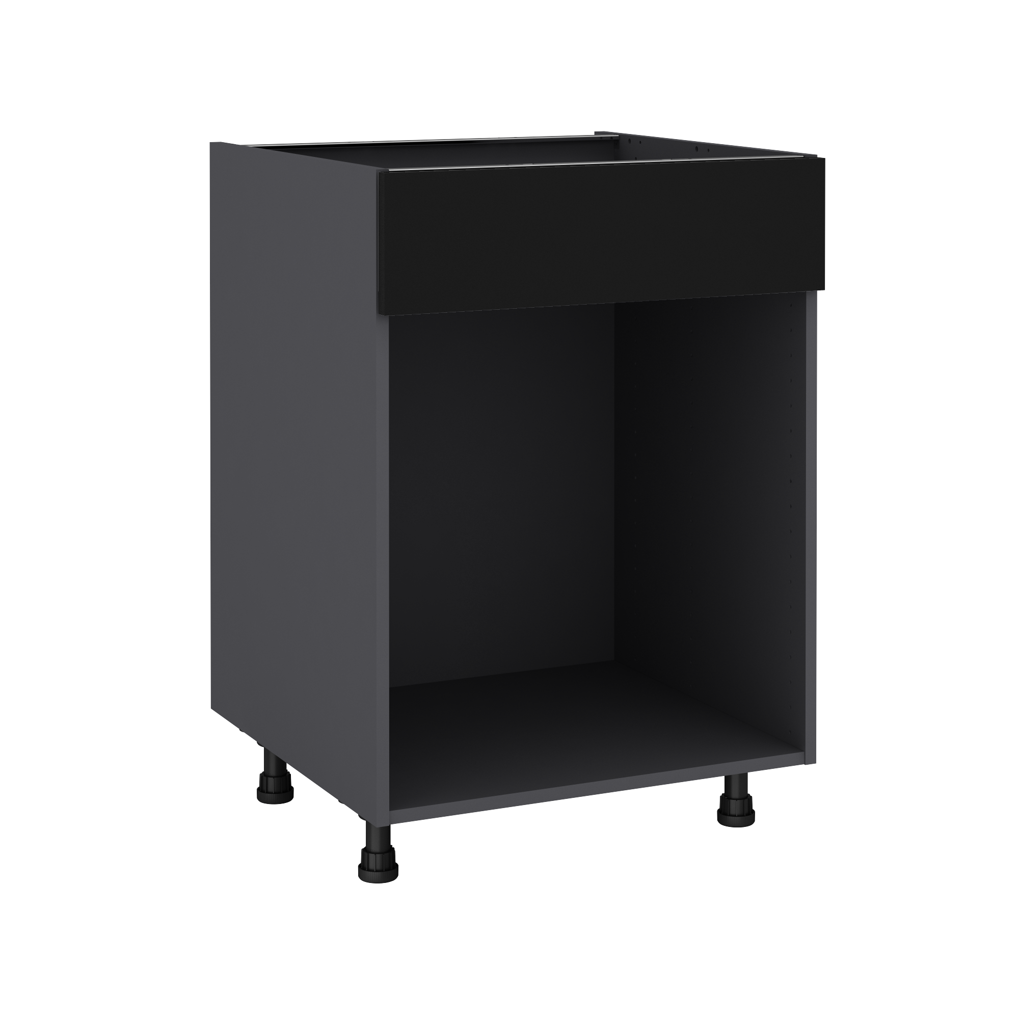 Meuble bas spécial four de cuisine Venise noir four H77 x l60 | Leroy ...