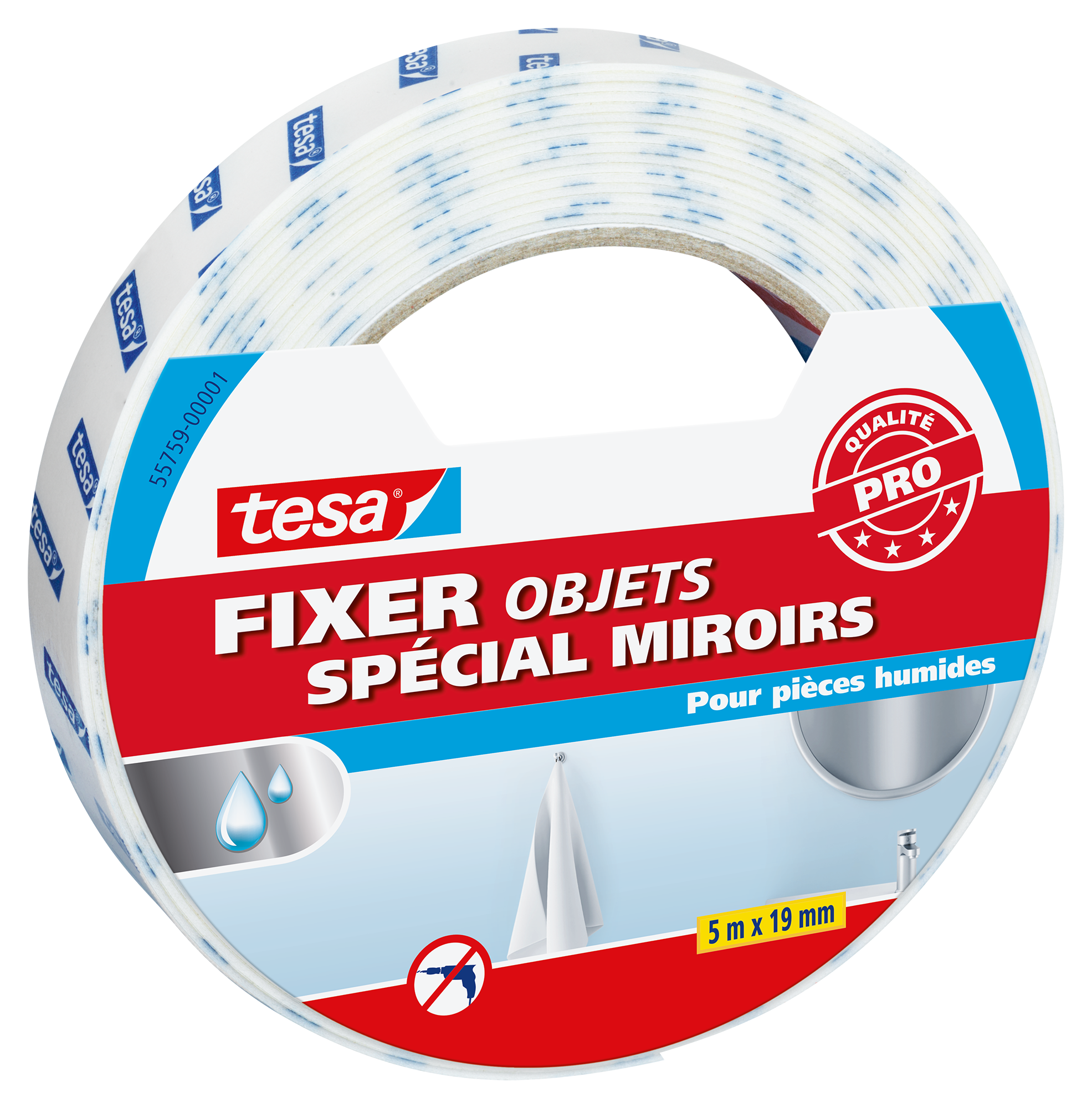 TESA DOUBLE FACE FIXER MIROIR 5MX19MM | Leroy Merlin