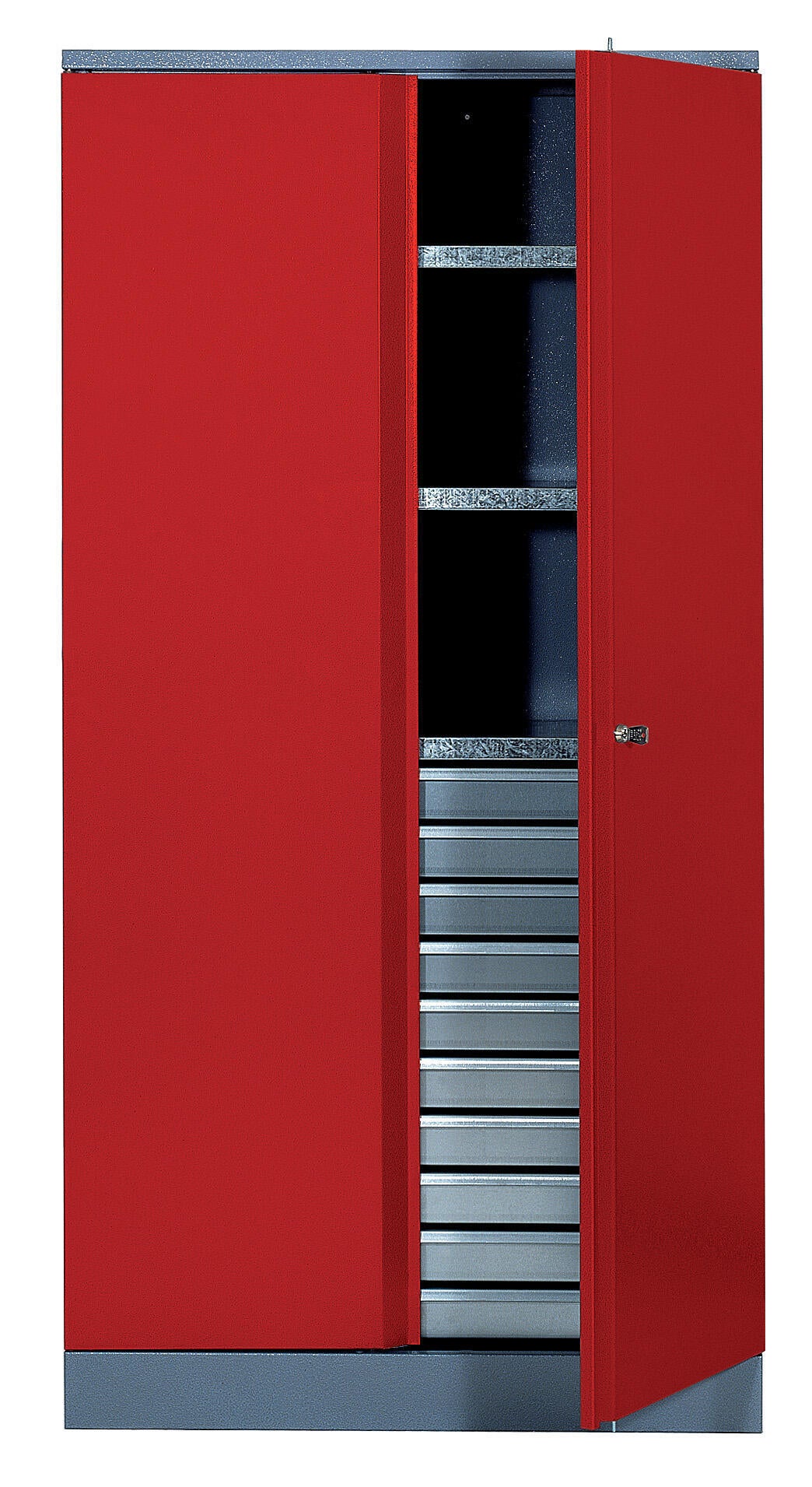 Armoire de rangement en métal rouge KUPPER 91 cm 1 porte 10 tiroirs ...