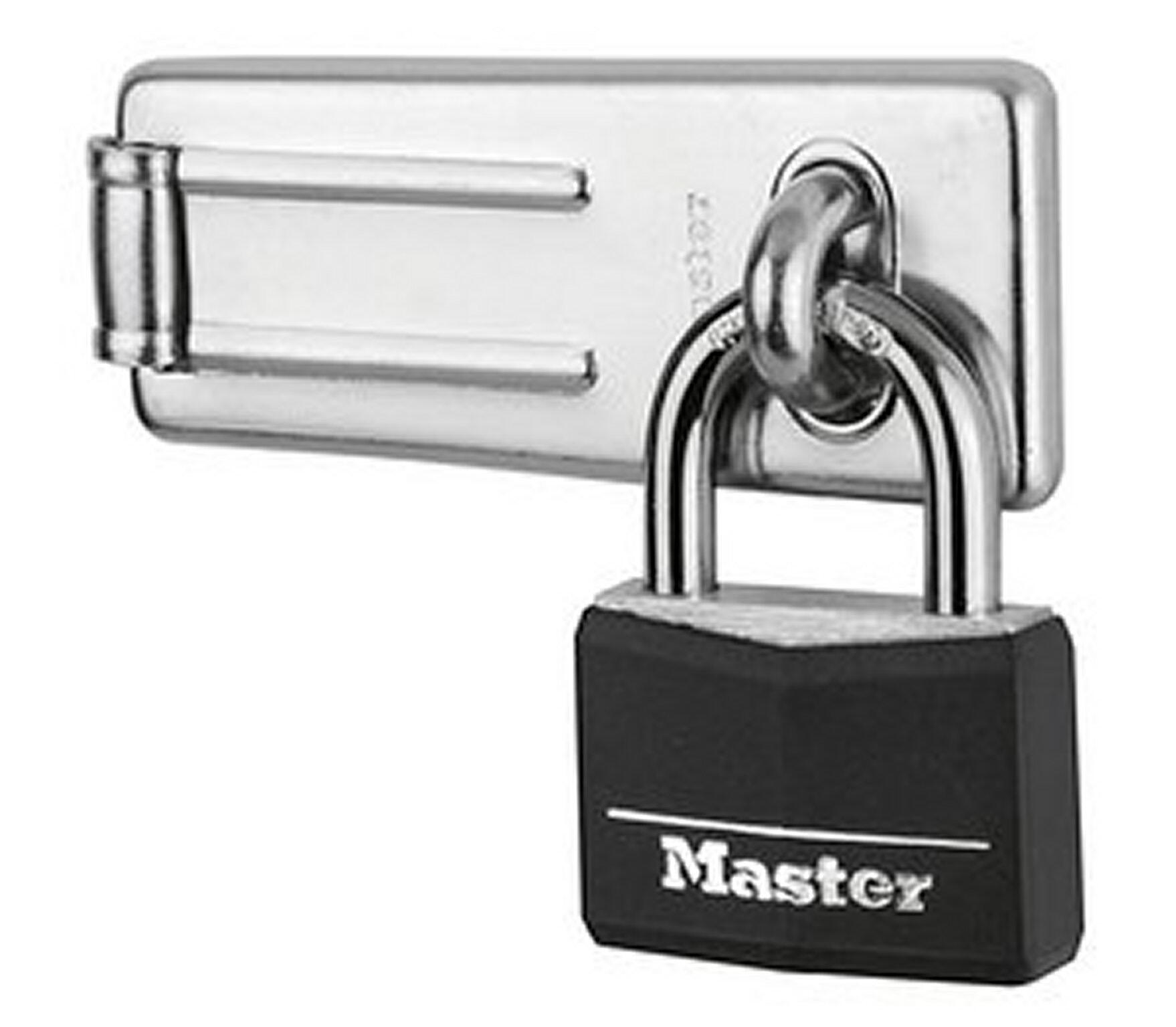 Lot de 2 porte-cadenas et cadenas à clé en aluminium MASTER LOCK ...