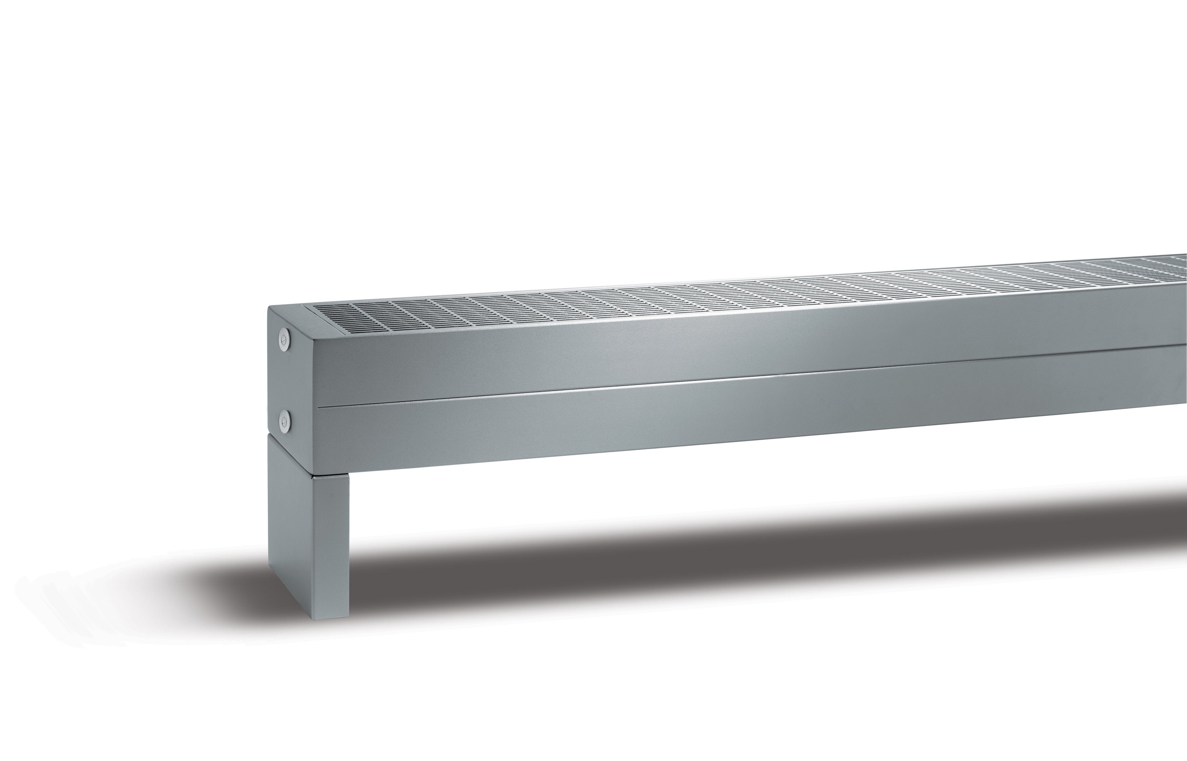 Radiateur eau chaude horizontal 1061W, l.120xH.14cm blanc LODEN Primula ...