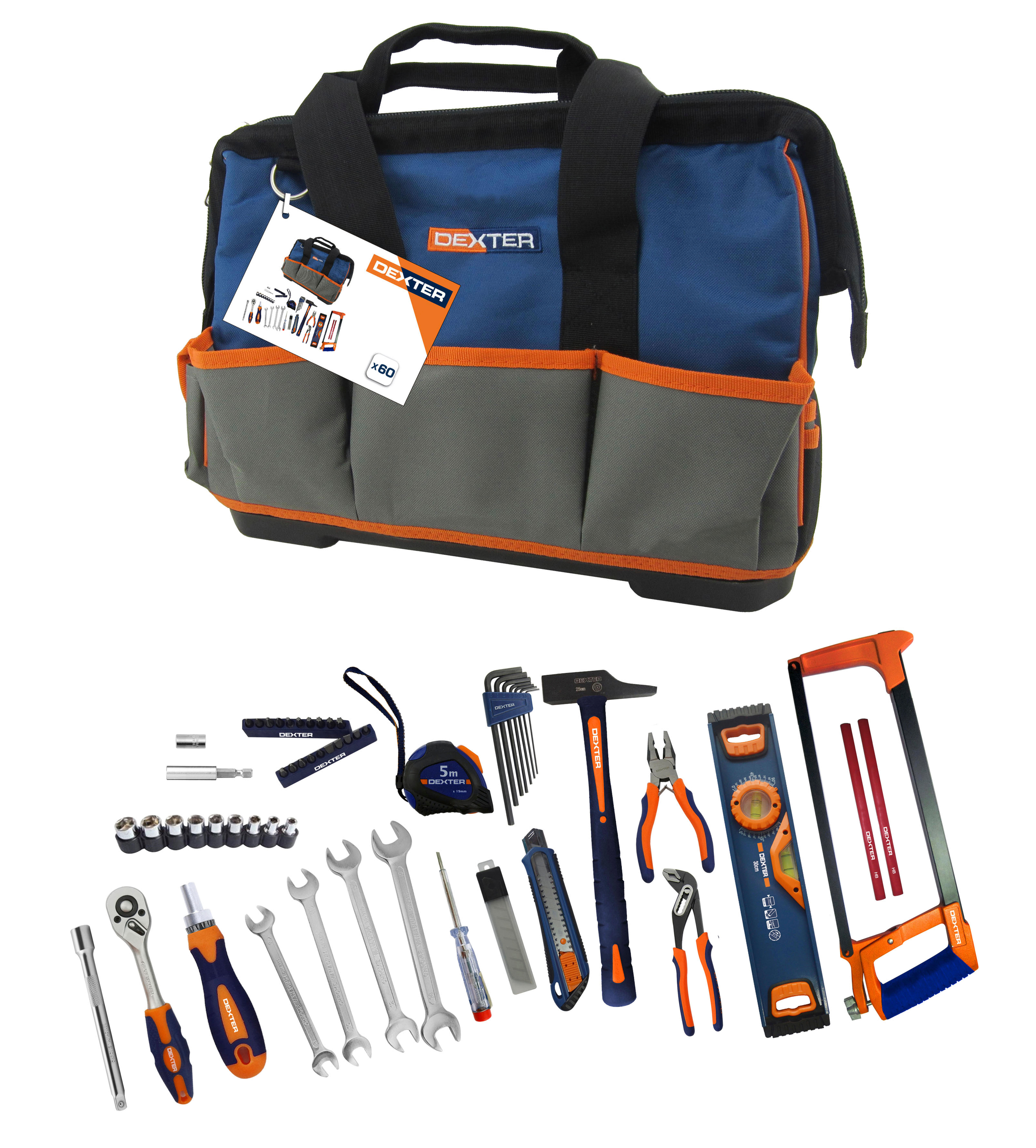 Assortiments kit d'outils 60 pièces DEXTER | Leroy Merlin