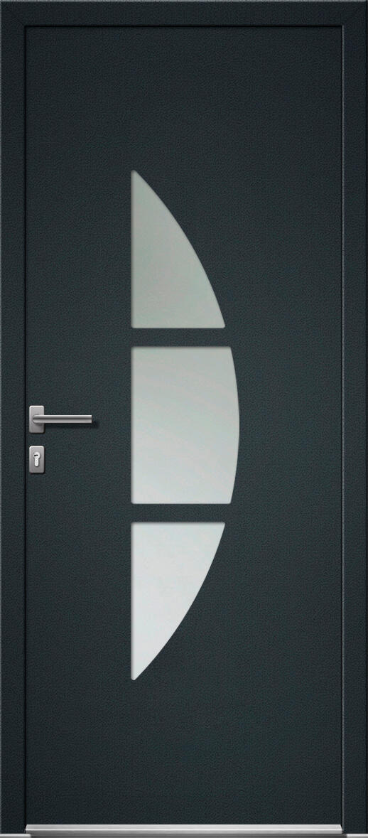 Porte d'entrée PVC Omaha 2 Premium H.215 x l.90 cm vitrée gris anthr ...