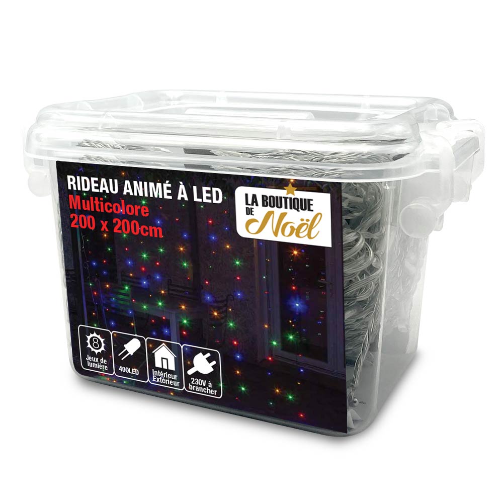 Rideau lumineux électrique à LED - 200 x 200 - Translucide | Leroy Merlin