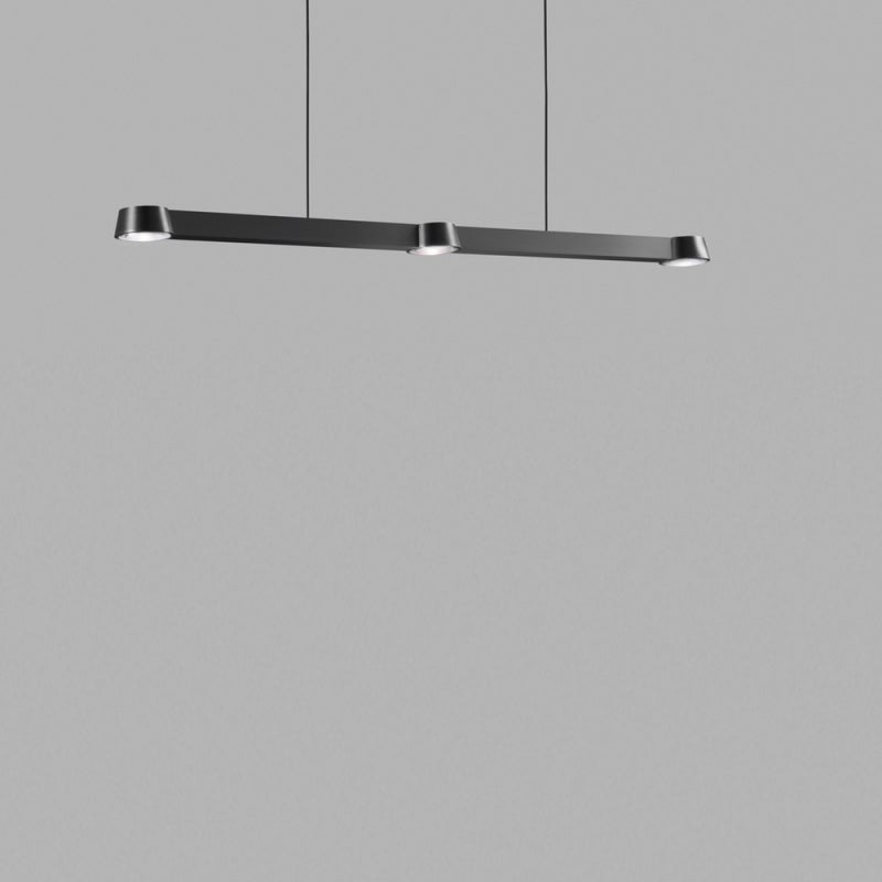 OPTIC LINEAR - suspension led triple 1m - Light Point - (noir) | Leroy ...