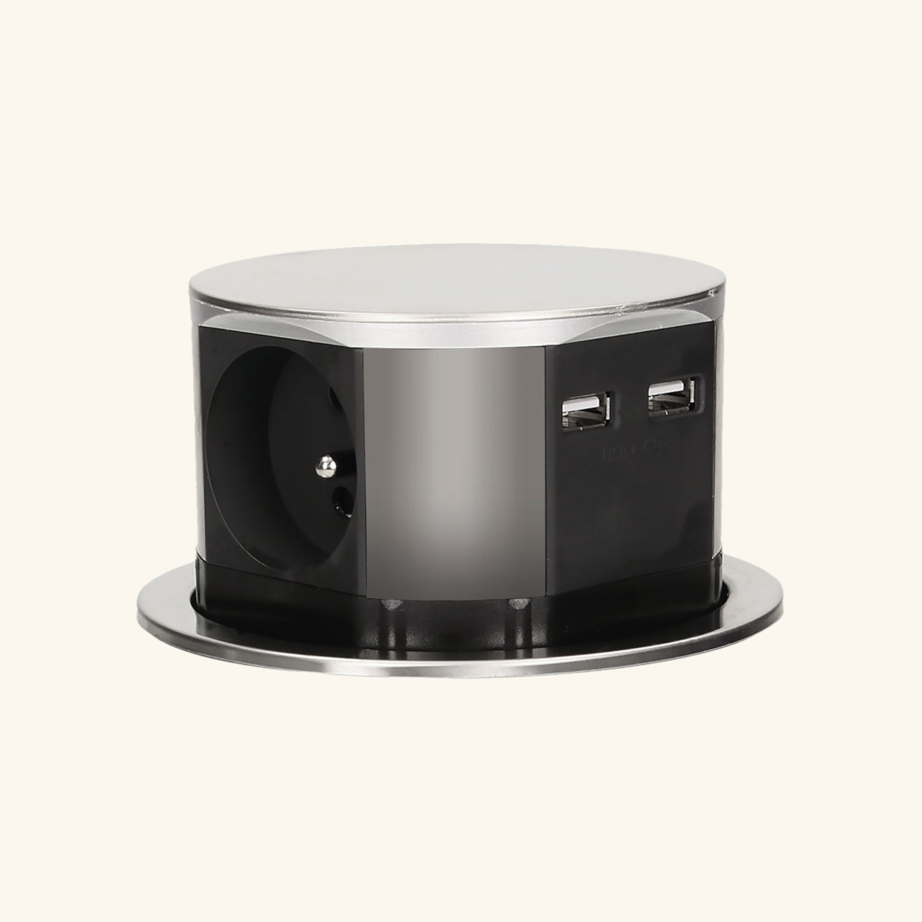 Prise plan de travail RUBY - Bloc 3 prises + 1 USB-A + 1 USB-C ...