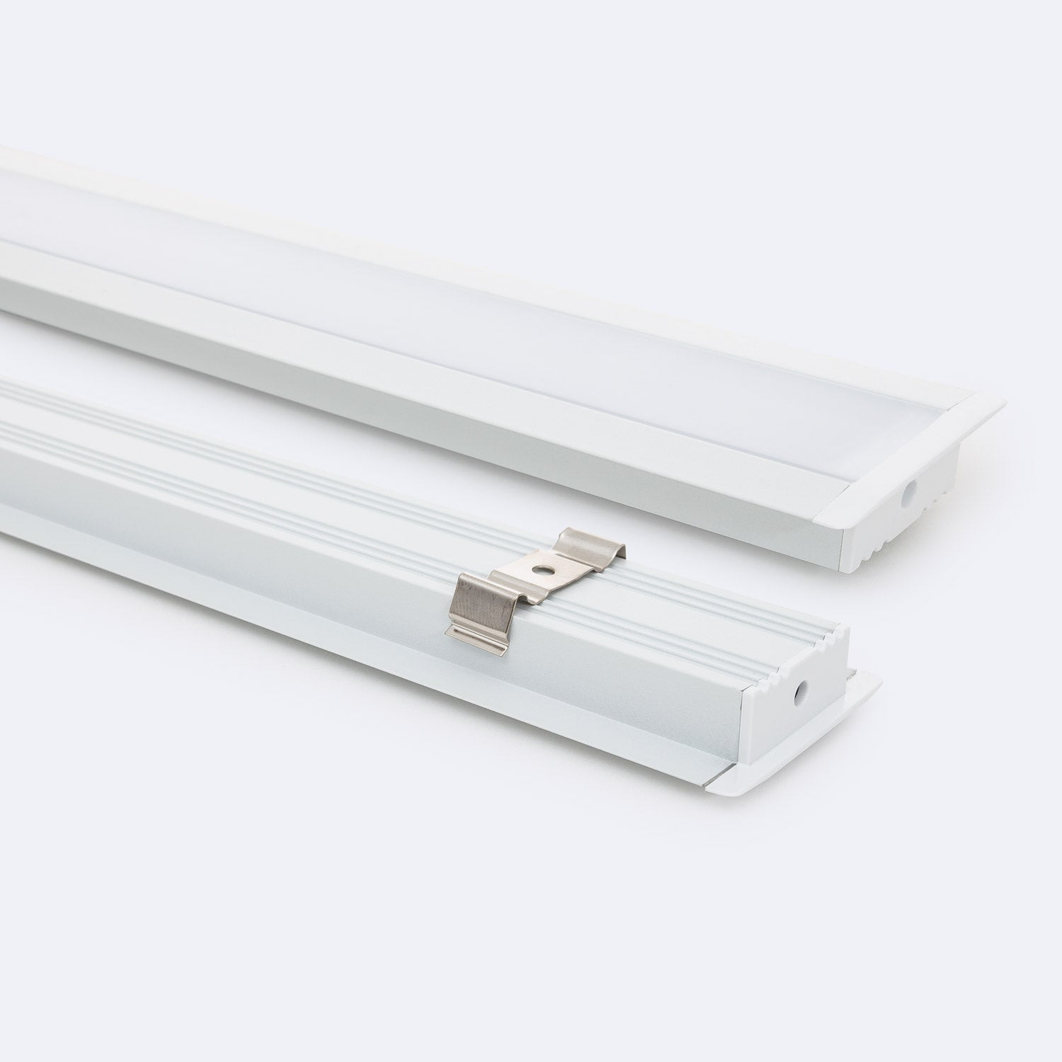 Ledkia Perfil Aluminio Empotrable para Tiras LED hasta 31 mm Blanco 2 m ...
