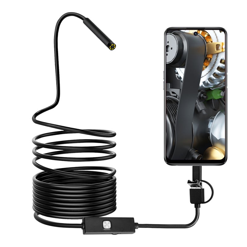 Endoscope 0,3 MP, endoscope 3 en 1 avec LED réglables, portée de 2 ...