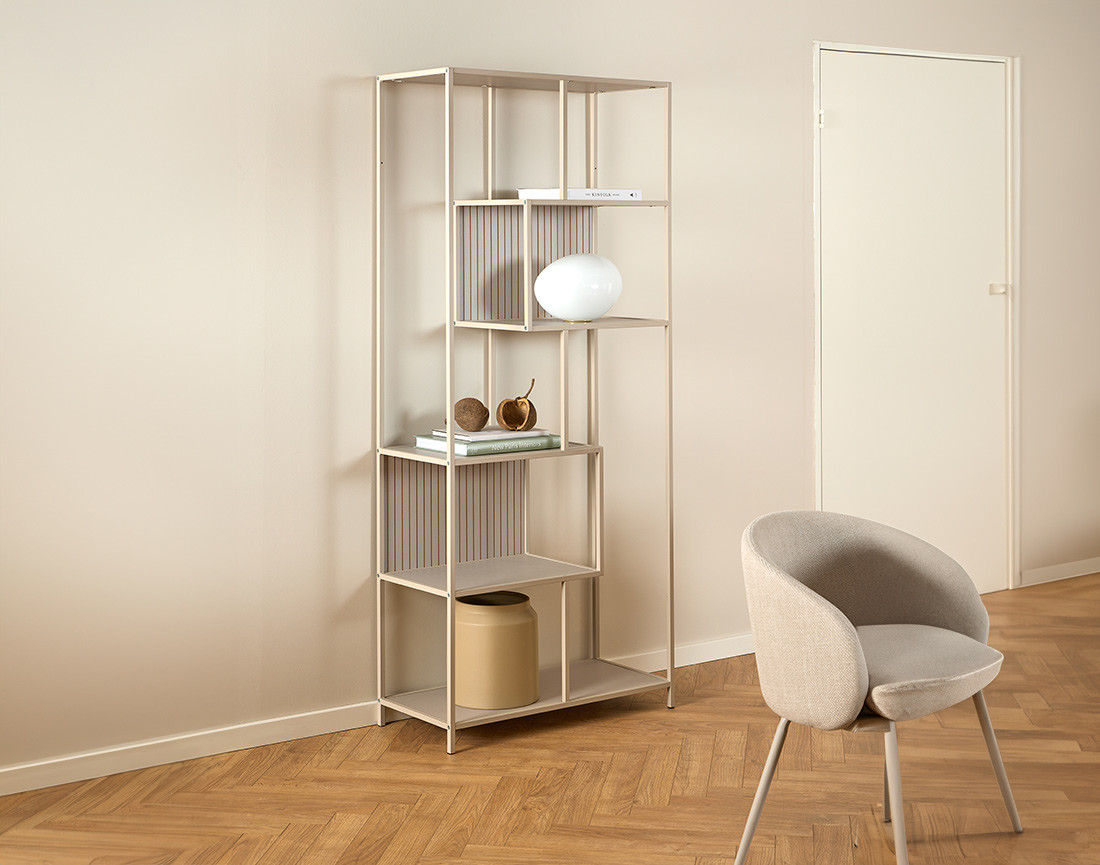 Étagère industrielle en acier et métal 77 x 185 cm gris - ANTHEA - Best ...