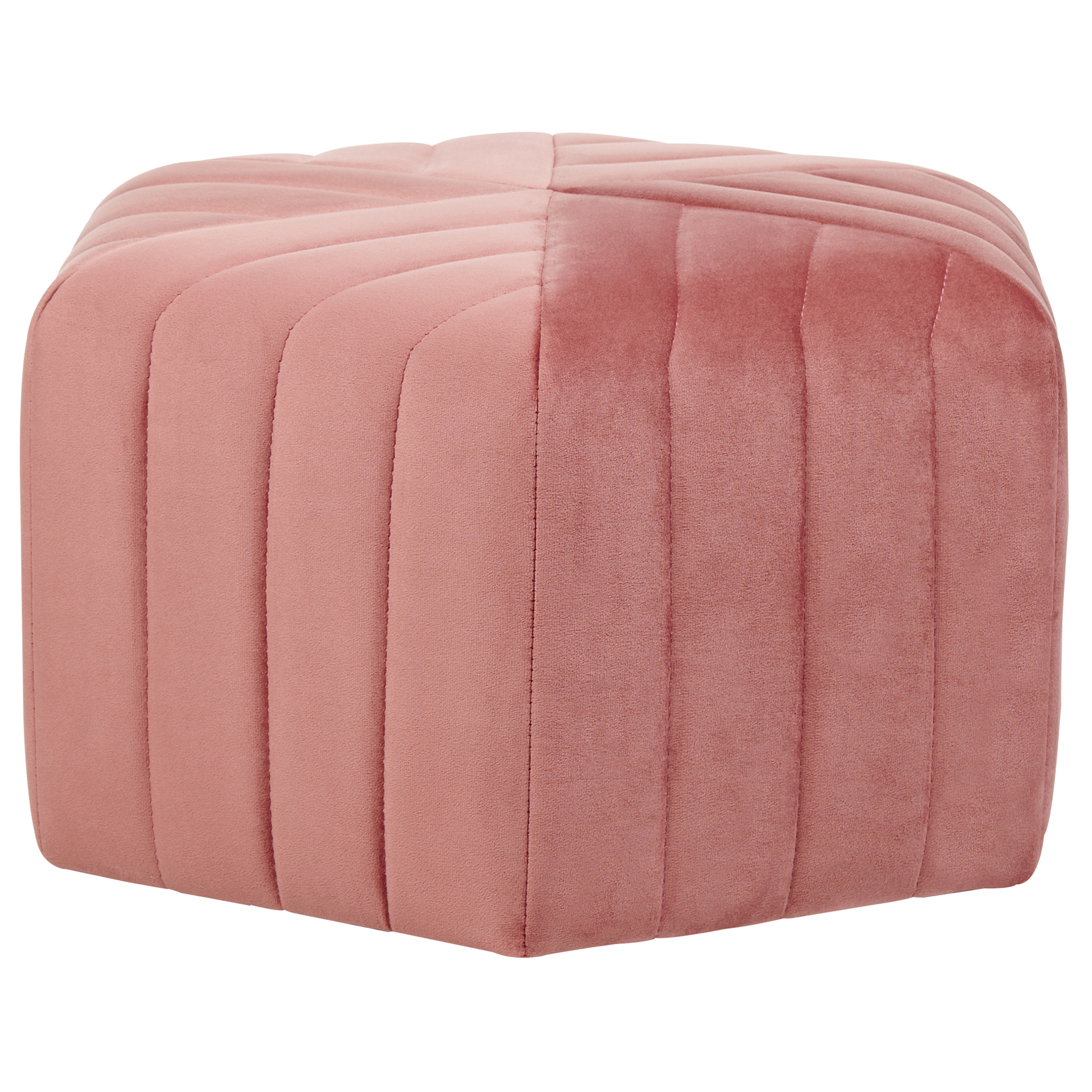 Beliani Puf MURIETTA Terciopelo Rosa 53 cm 48 cm 29 cm | Leroy Merlin