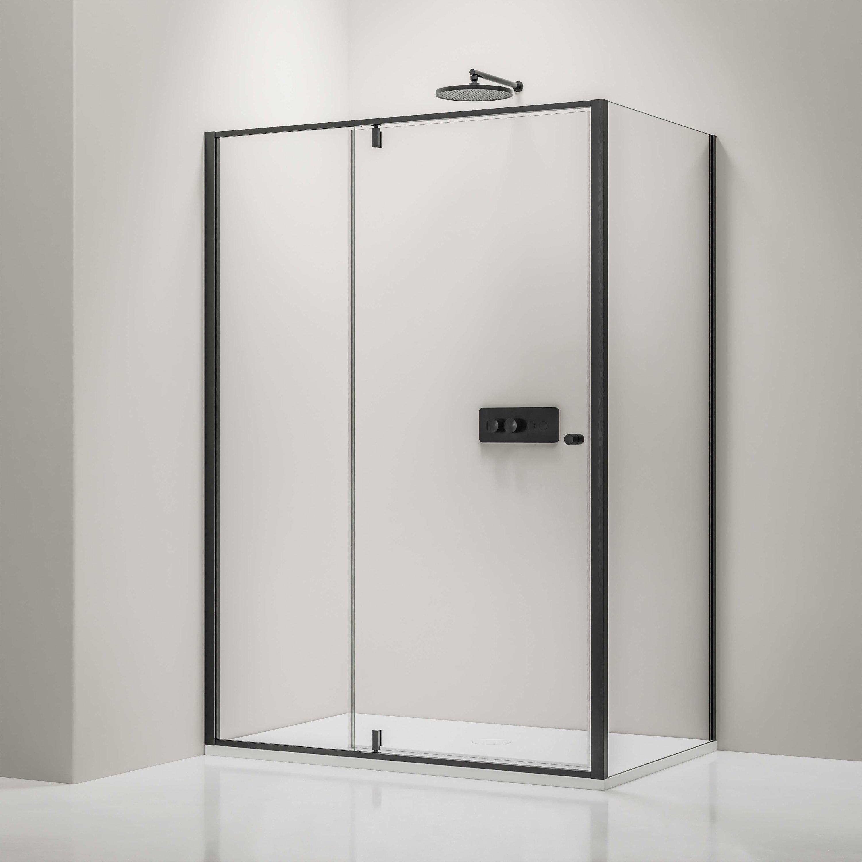 BERNSTEIN - Paroi de douche 100x100cm Noire mat en verre 6mm Parre ...