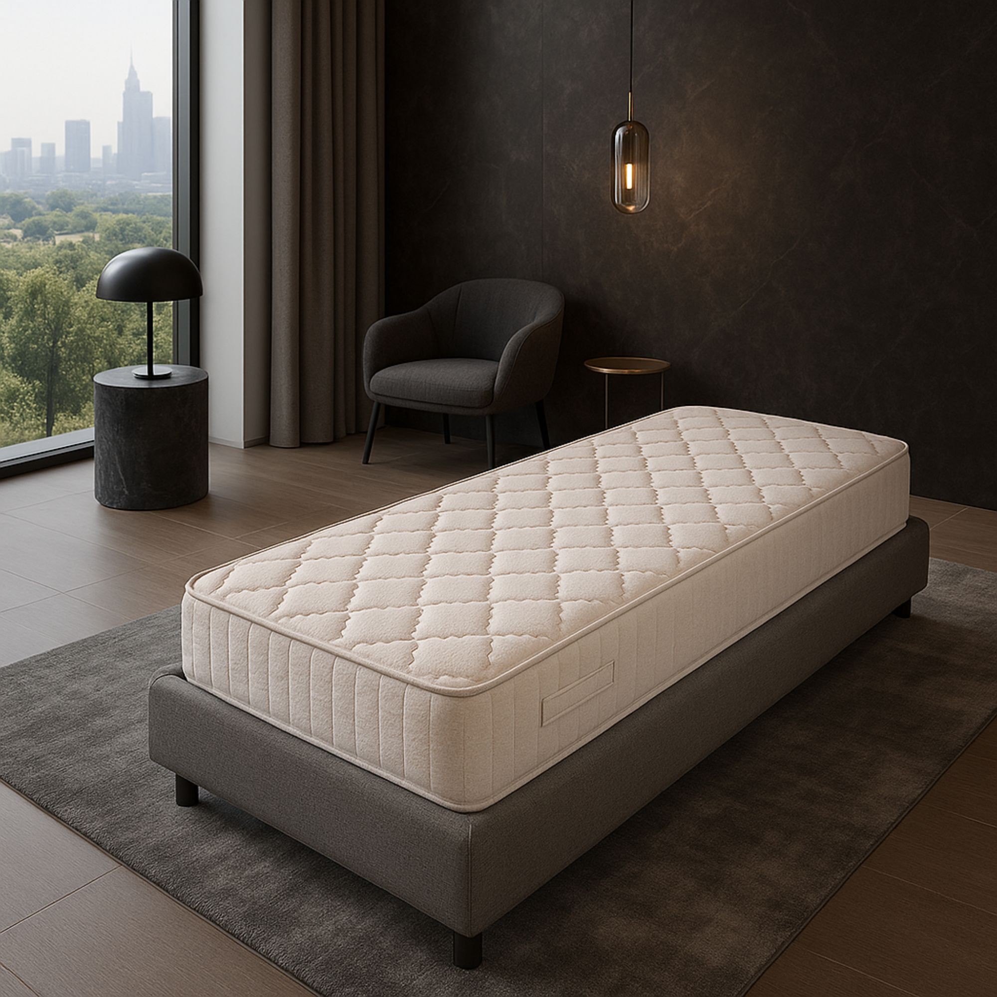 Matelas Tissu Ignifugé Non Feu 90x190 x 10 cm - Ferme - Noyau Poli ...