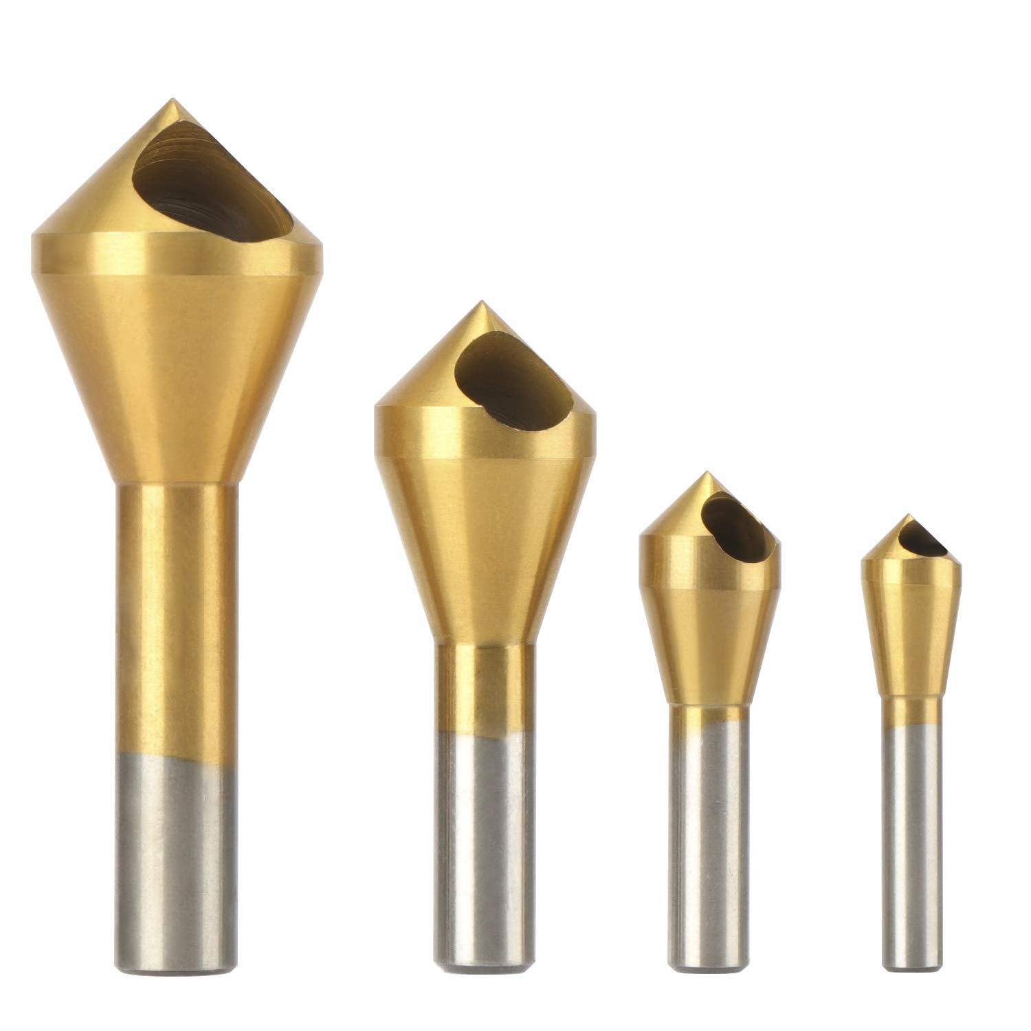4pcs Fraise à Ébavurer Chanfreiner Foret en HSS Conique pour Perçage ...