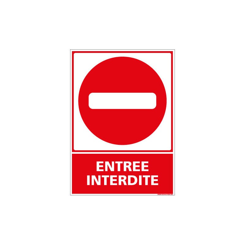 PANNEAU ENTREE INTERDITE (D0370) 210 x 300 mm Matière PVC | Leroy Merlin