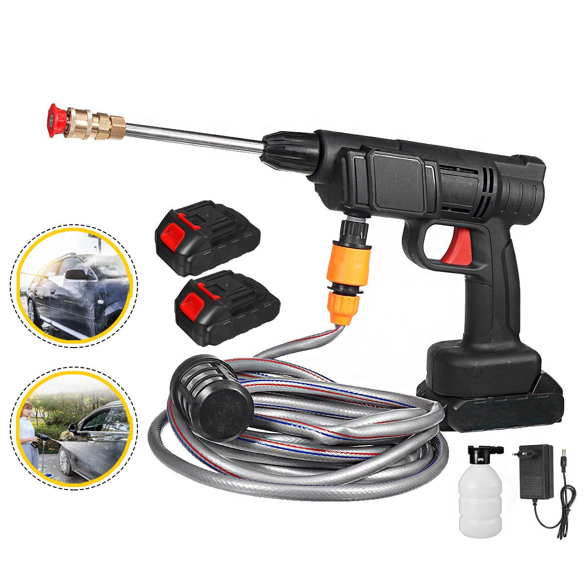 Pistolet pression Nettoyeur haute pression sur batterie 60 bar 2 batteries 2000 mAh | Leroy Merlin