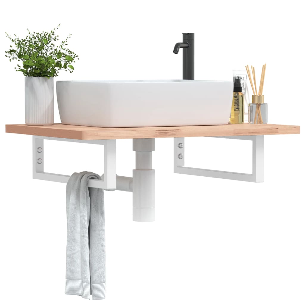VidaXL Soportes estante de lavabo 2uds tejado rectangular acero blanco ...
