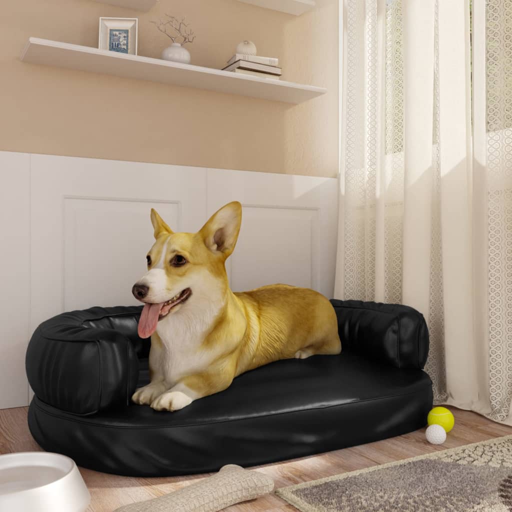 Lit pour chien | Lit pour animal ergonomique Mousse Noir 75x53 cm ...