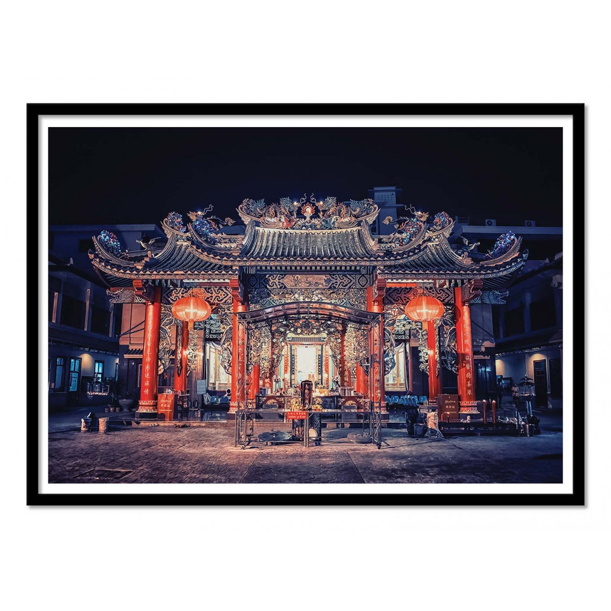 Art-Poster - Chinese temple - Manjik Pictures - avec cadre noir 50 x 70 ...