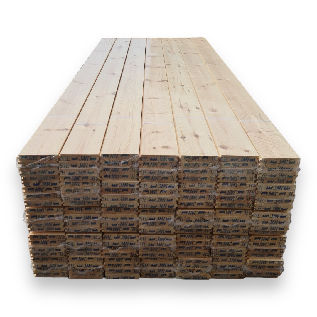 Tarima maciza interior de PINO 2350x145x28 mm 3.40 m2/caja (10 lamas ...