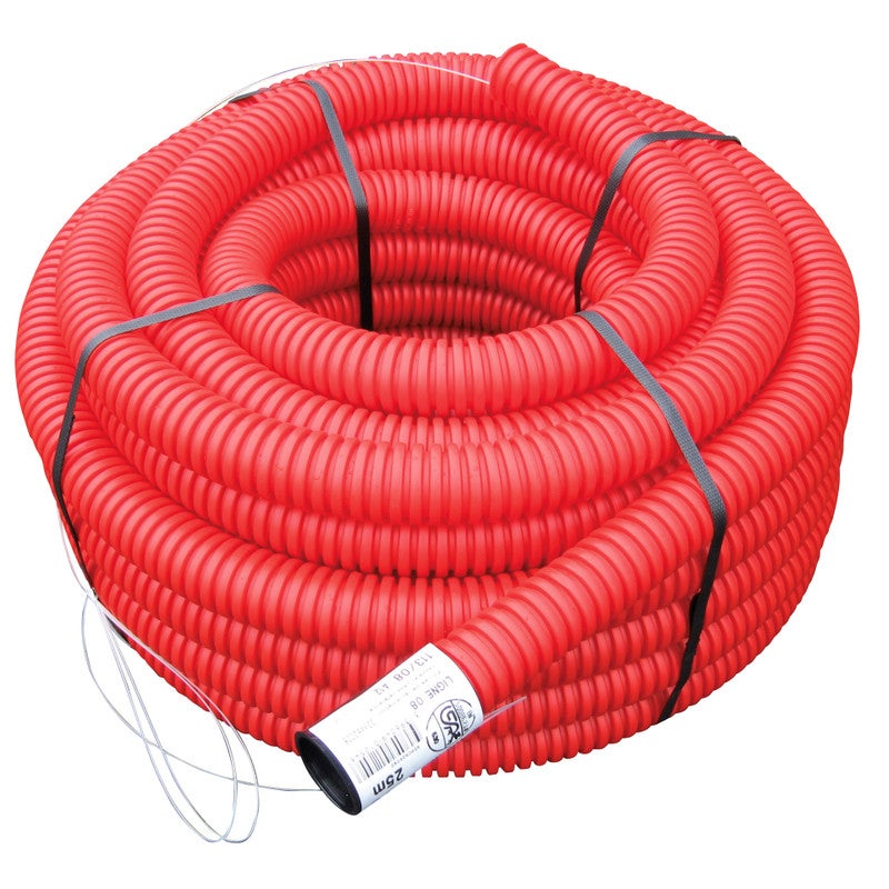 Gaine TPC rouge Gamme PRO Ø50 couronne 15m | Leroy Merlin