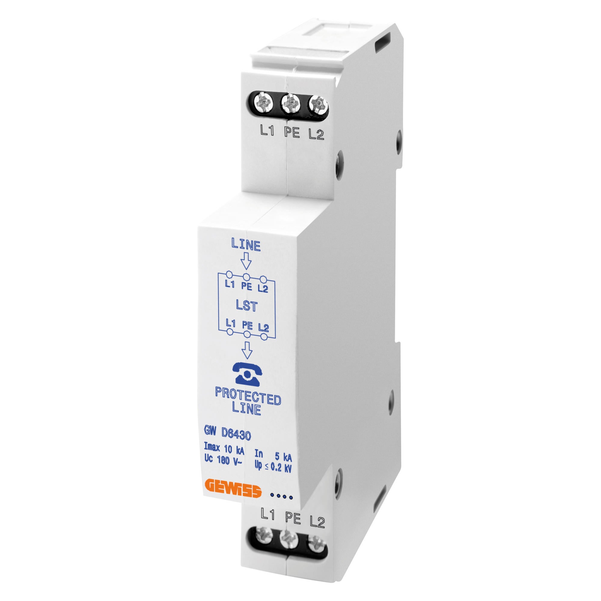 Parafoudre pour lignes téléphoniques et données 10 kA 50 V 1 module ...