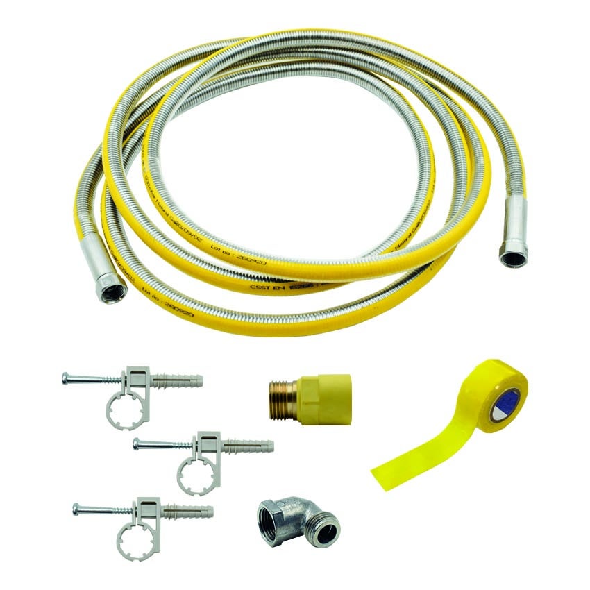 Kit gas Link Plus con tubo corrugato formabile CSST raccordato 1/2"ff ...