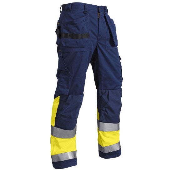 Pantalon Artisan coton haute-visibilité à poches flottantes Marine ...