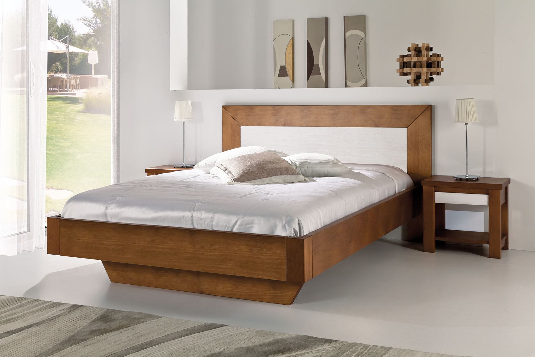 Lit à panneau en bois brossé DUO HAVANE | Leroy Merlin