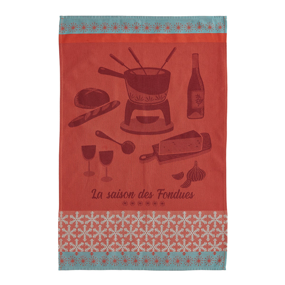 Torchon imprimé en jacquard de coton, LA SAISON DES FONDUES | Leroy Merlin
