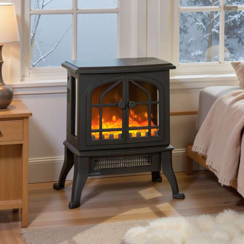 Cheminée électrique avec effet flamme 3D, 1800/900 W, fausse cheminée ...