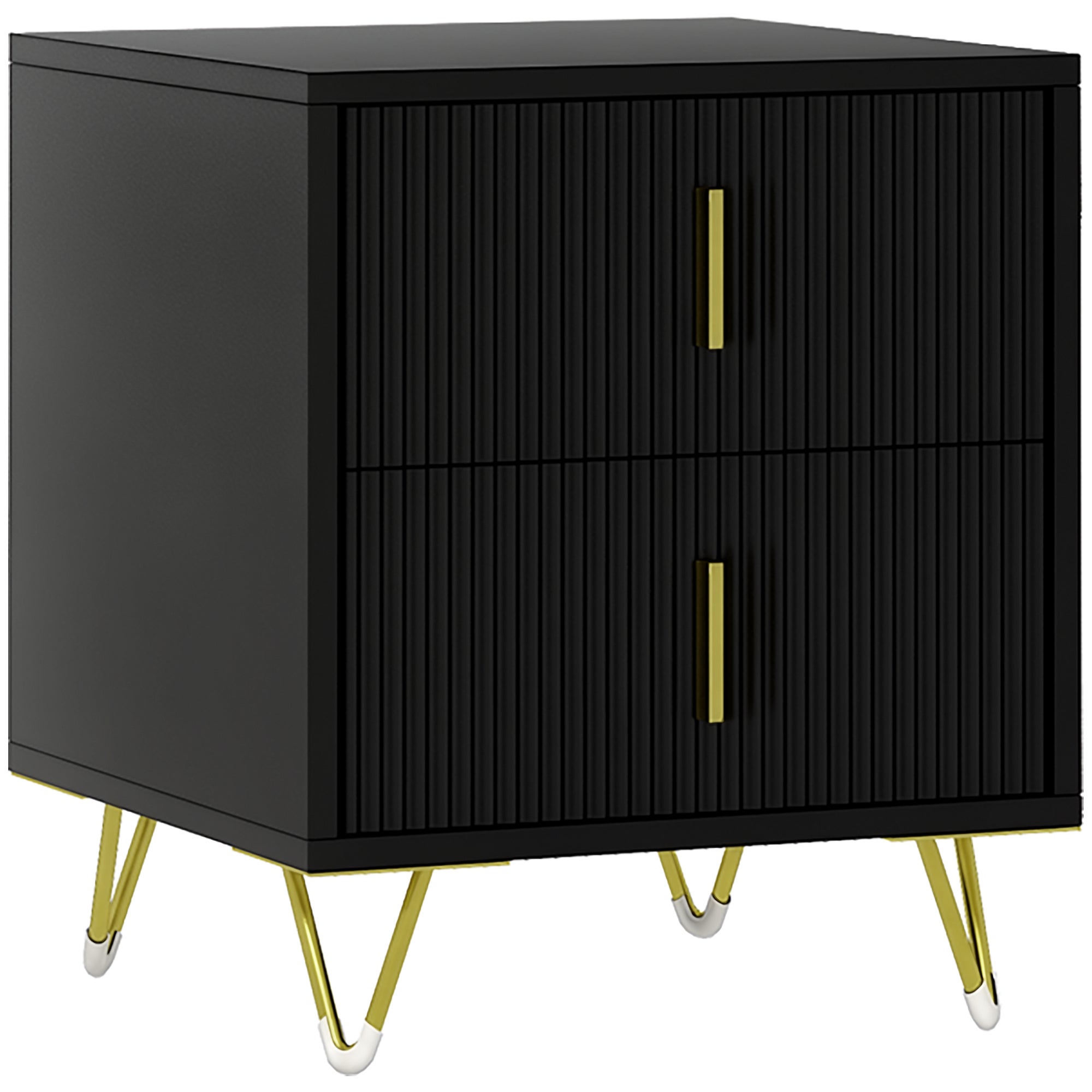 Table de chevet table de nuit avec 2 tiroirs style art déco - 40 x 40 x ...