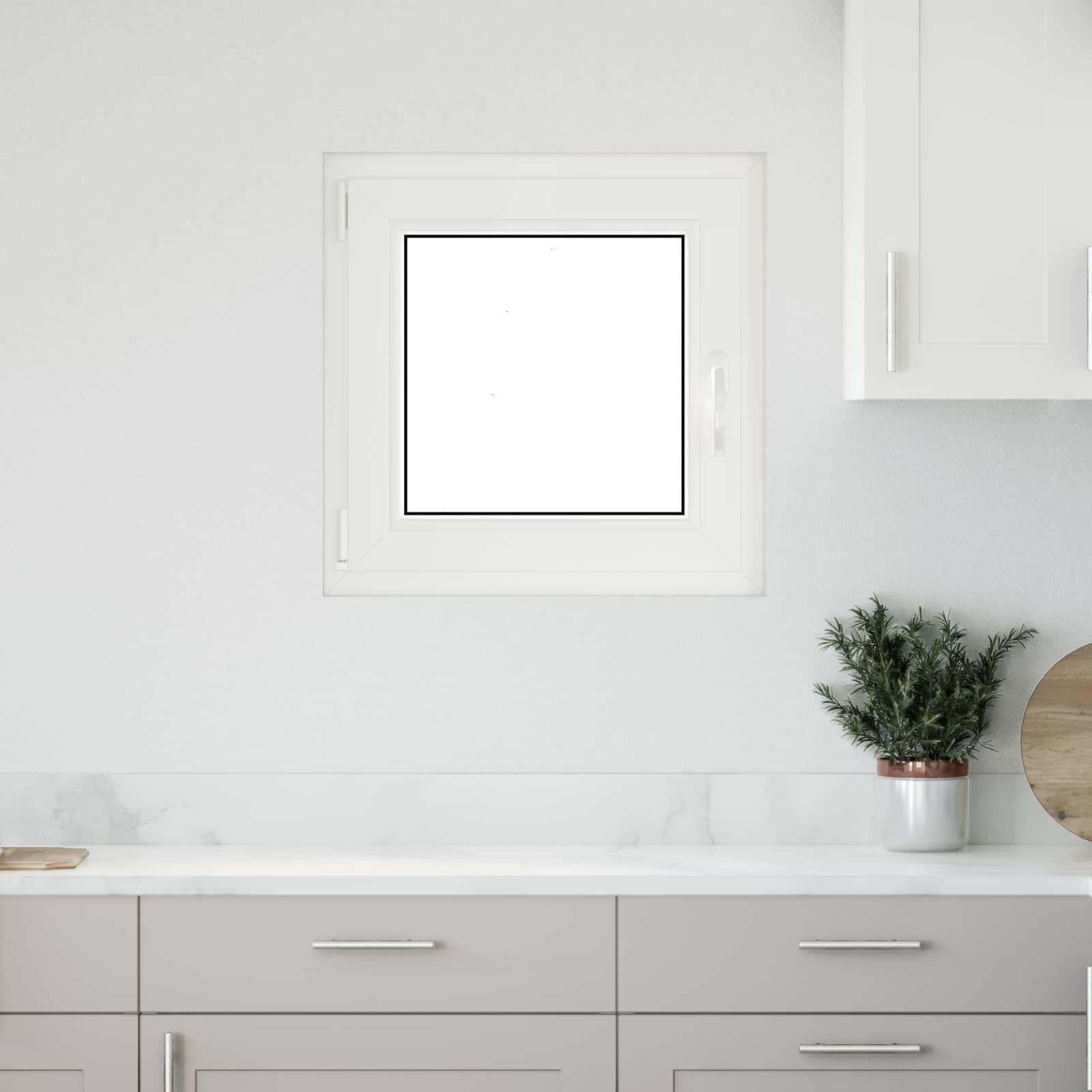 Fenêtre de sous-sol RISOR 60 x 60 cm PVC et verre Anthracite | Leroy Merlin