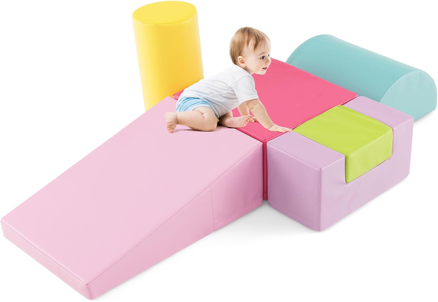 6 Pcs Parcours Motricité Bébé, Module Motricité Bébé en Mousse, Jouets ...