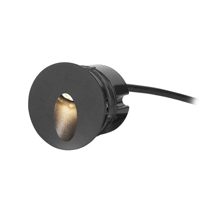 Mur encastré IP65 ICON ROND NOIR LED 2.2W 3000K Noir | Leroy Merlin
