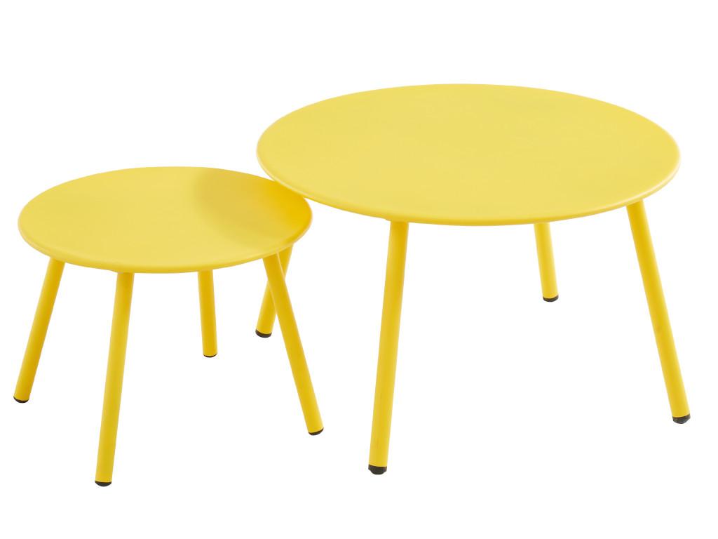Tables gigognes de jardin en métal - Jaune - MIRMANDE | Leroy Merlin