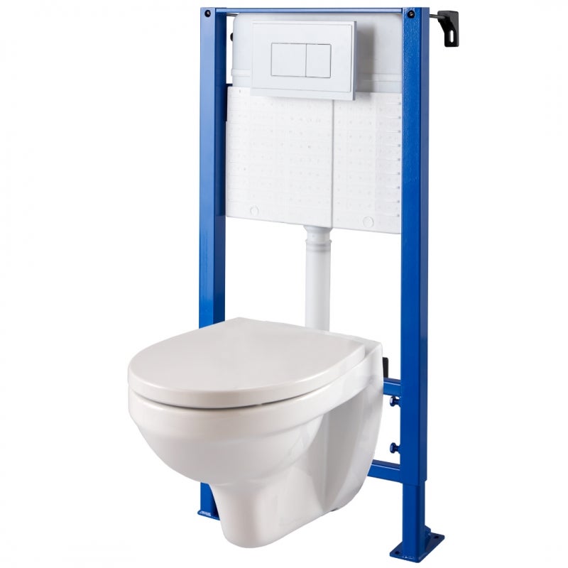 Pack wc suspendu autoportant avec bâti-support + cuvette nf | Leroy Merlin