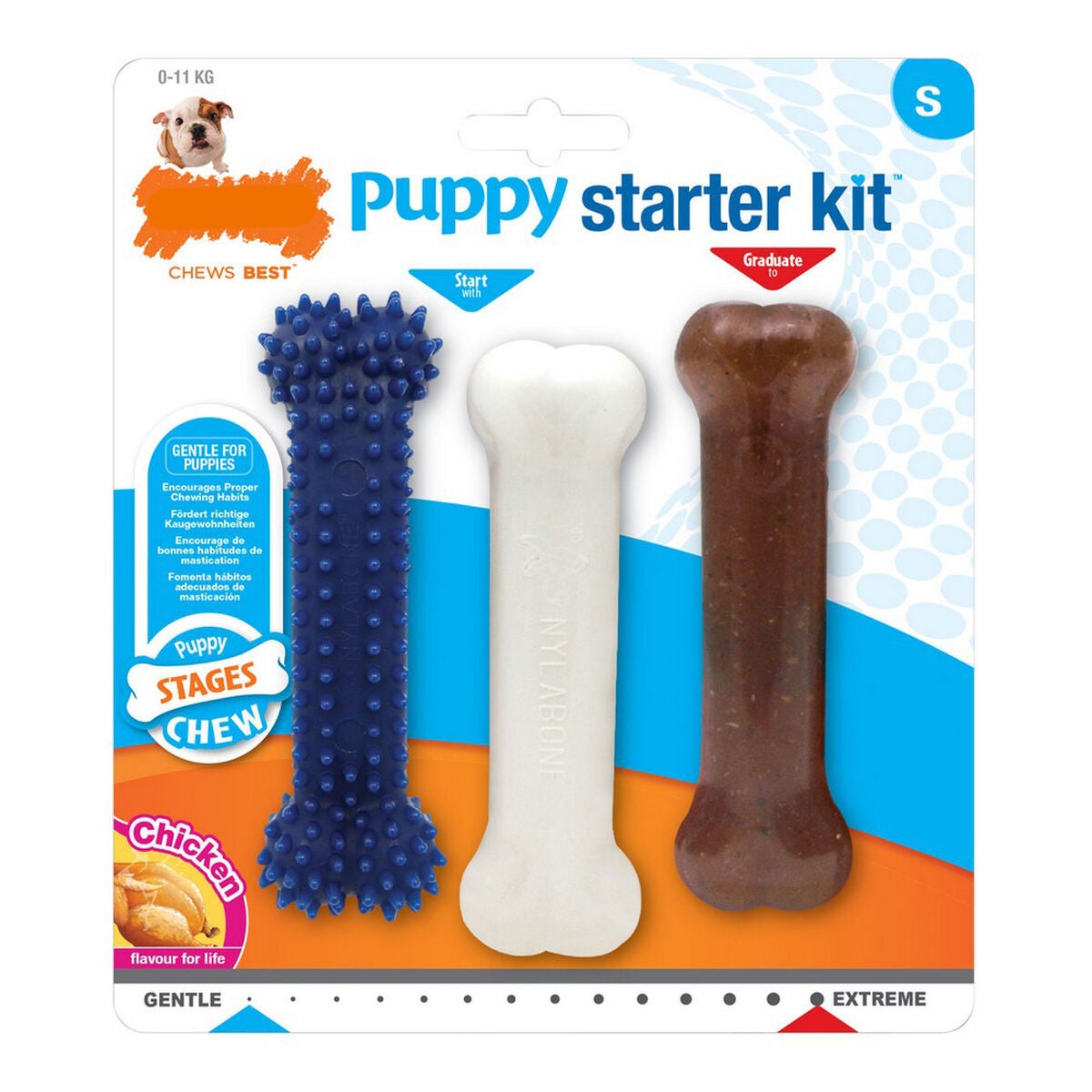 Mordedor de perro Nylabone Extreme Chew Starter Kit Cachorros Pollo ...