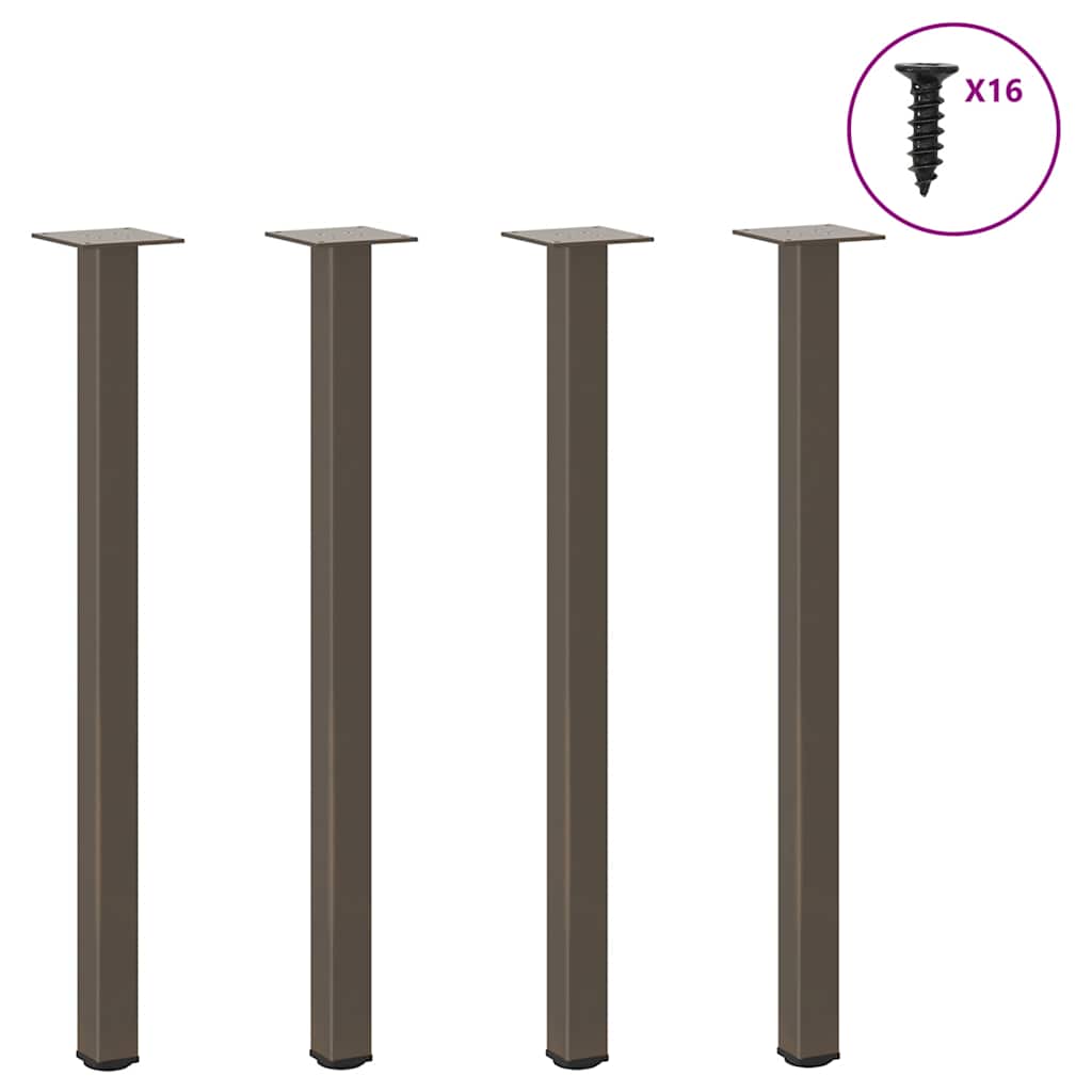 Pieds de table console 4 pièces Acier naturel 72-74 cm Acier vidaXL ...