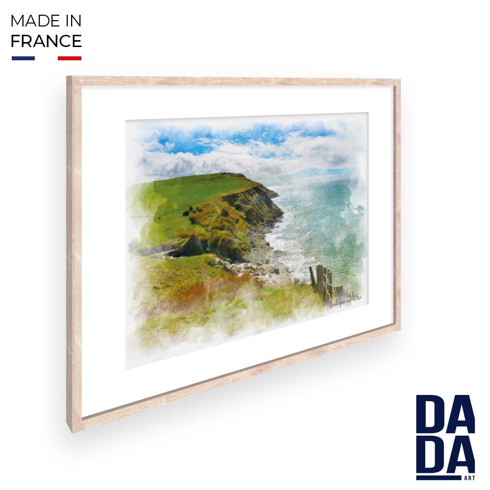 Image encadrée Côte de Boulogne-sur-mer / 30x40 cm / Cadre Effet ...