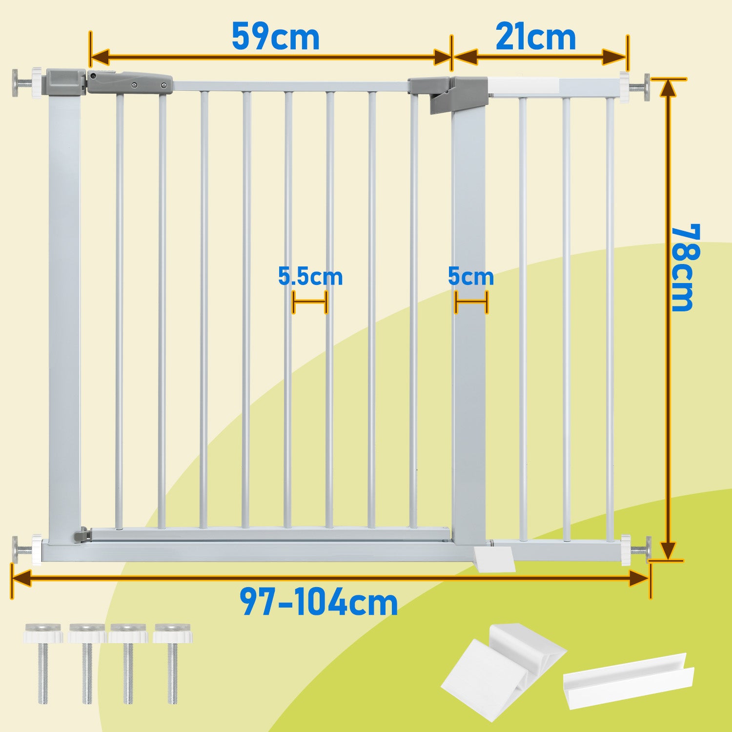 Barrière de sécurité 97-104cm enfant Sans Perçage Barrière à Pression ...